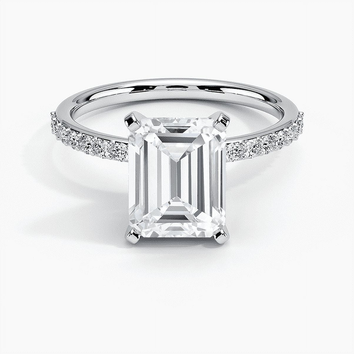 Amor Jewelry 2.02 Ct Emerald Cut Moissanite Wedding Ring - 14K White ...