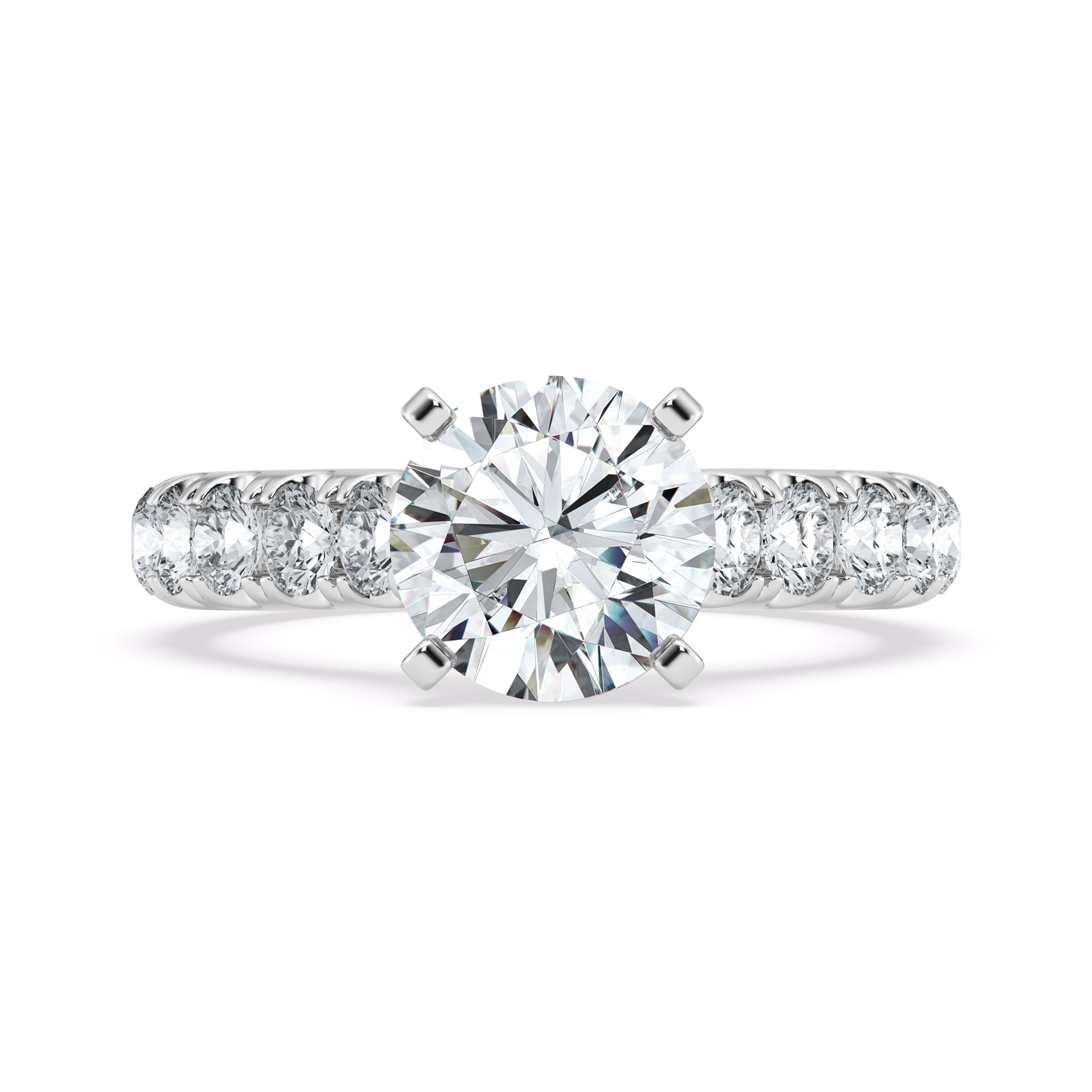 Amor Jewelry 2.13 Ct Round Cut Moissanite Engagement Ring - Beautifully ...