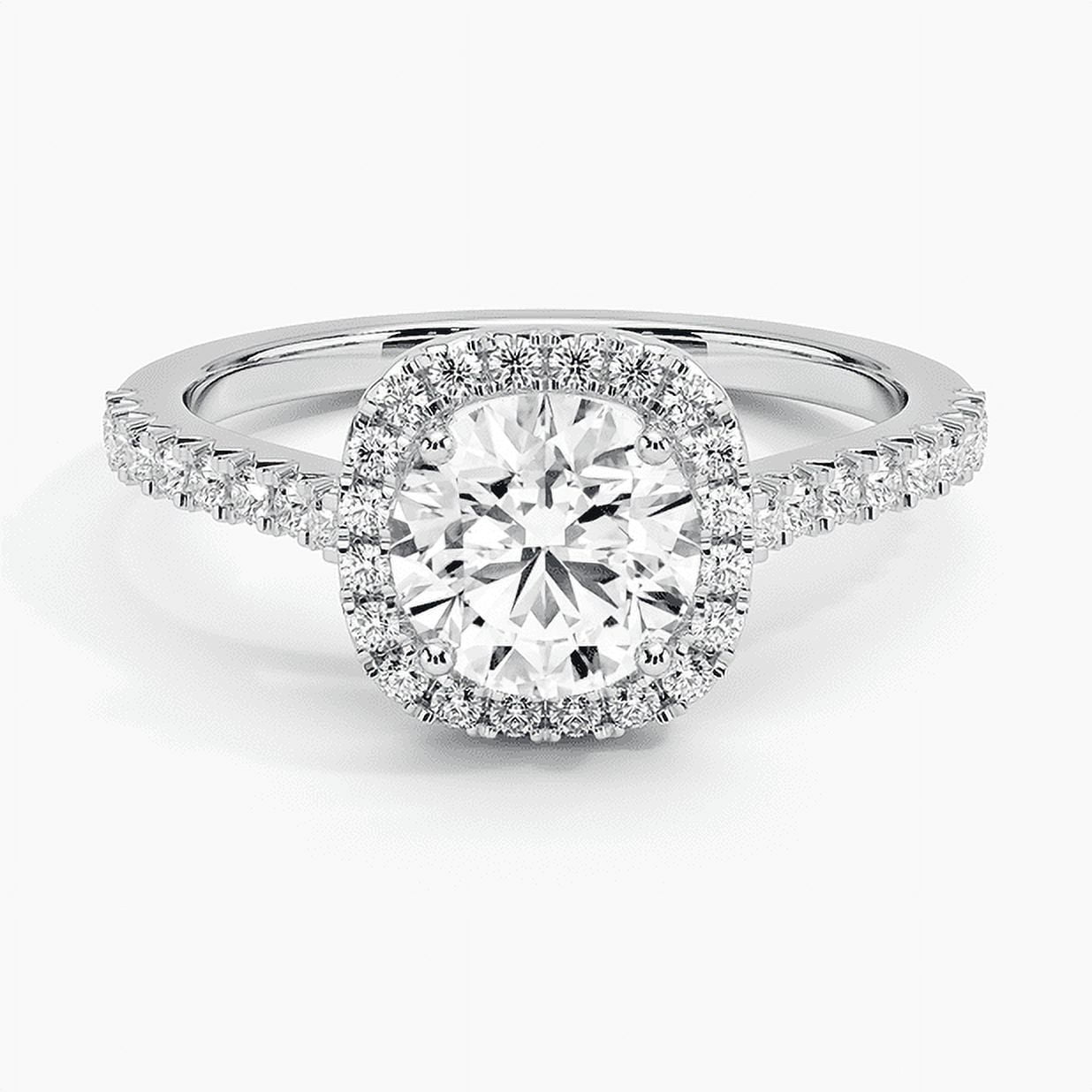 Amor Jewelry 2.13 Ct Round Cut Moissanite Engagement Ring - Wedding Ring for Women - 14K White ...
