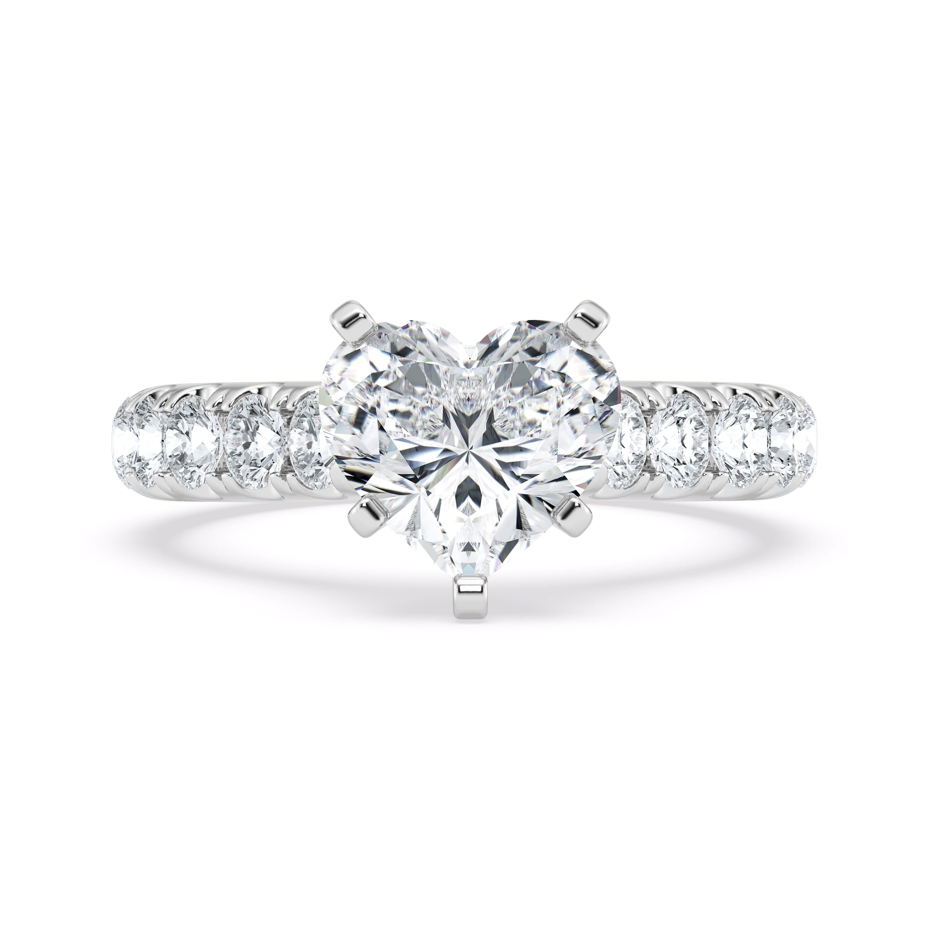 Amor Jewelry 2.34 Ct Heart Cut Moissanite Engagement Ring - Gorgeous Hidden Halo Design with ...