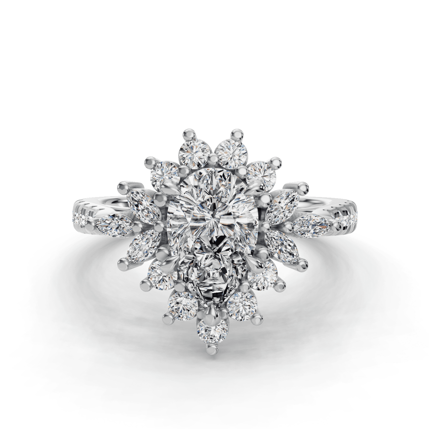 Amor Jewelry Excellent 1.28 Ct Pear Cut Solitaire Moissanite Ring - 14K ...