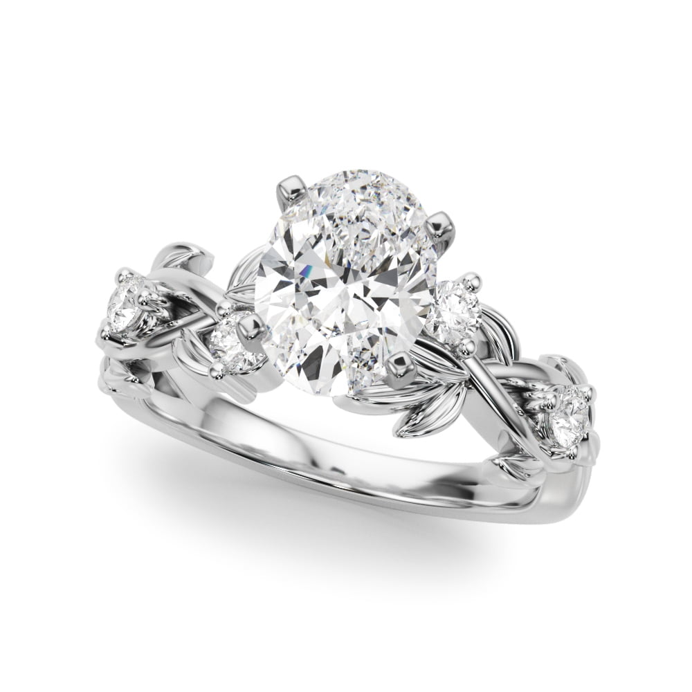 Amor Jewelry Leaf Solitaire Ring for Women - 1.6 Ct Moissanite ...