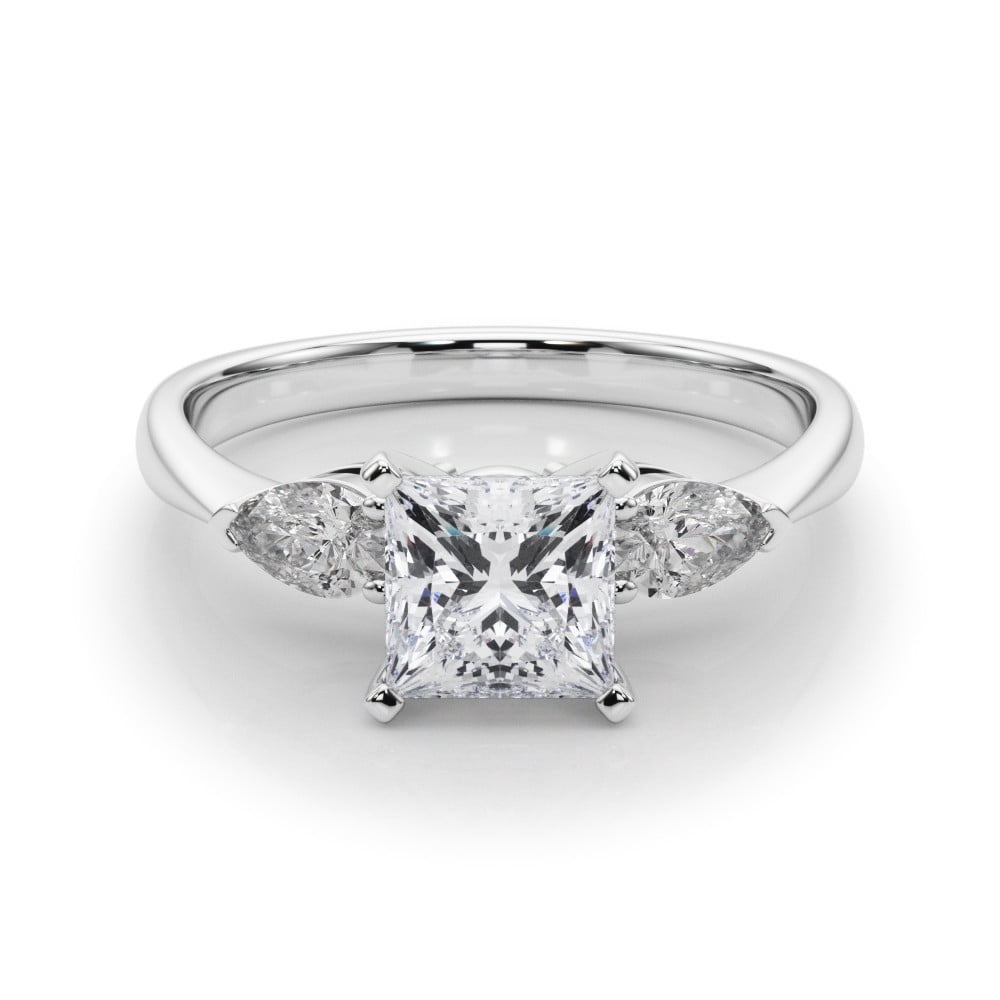 Amor Jewelry Prong Set Three Stone Ring - 1.6 Ct Princess Cut ...