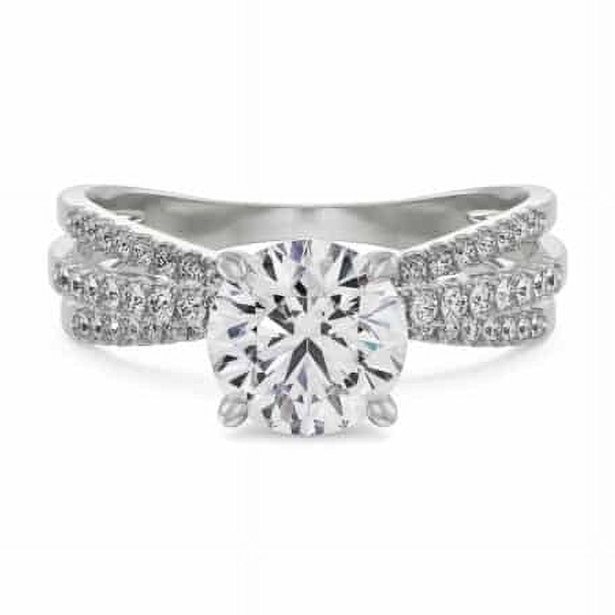 Amor Jewelry Round Cut 1.28 Ct Moissanite Wedding Ring - 14K White Gold Plated Engagement Ring ...