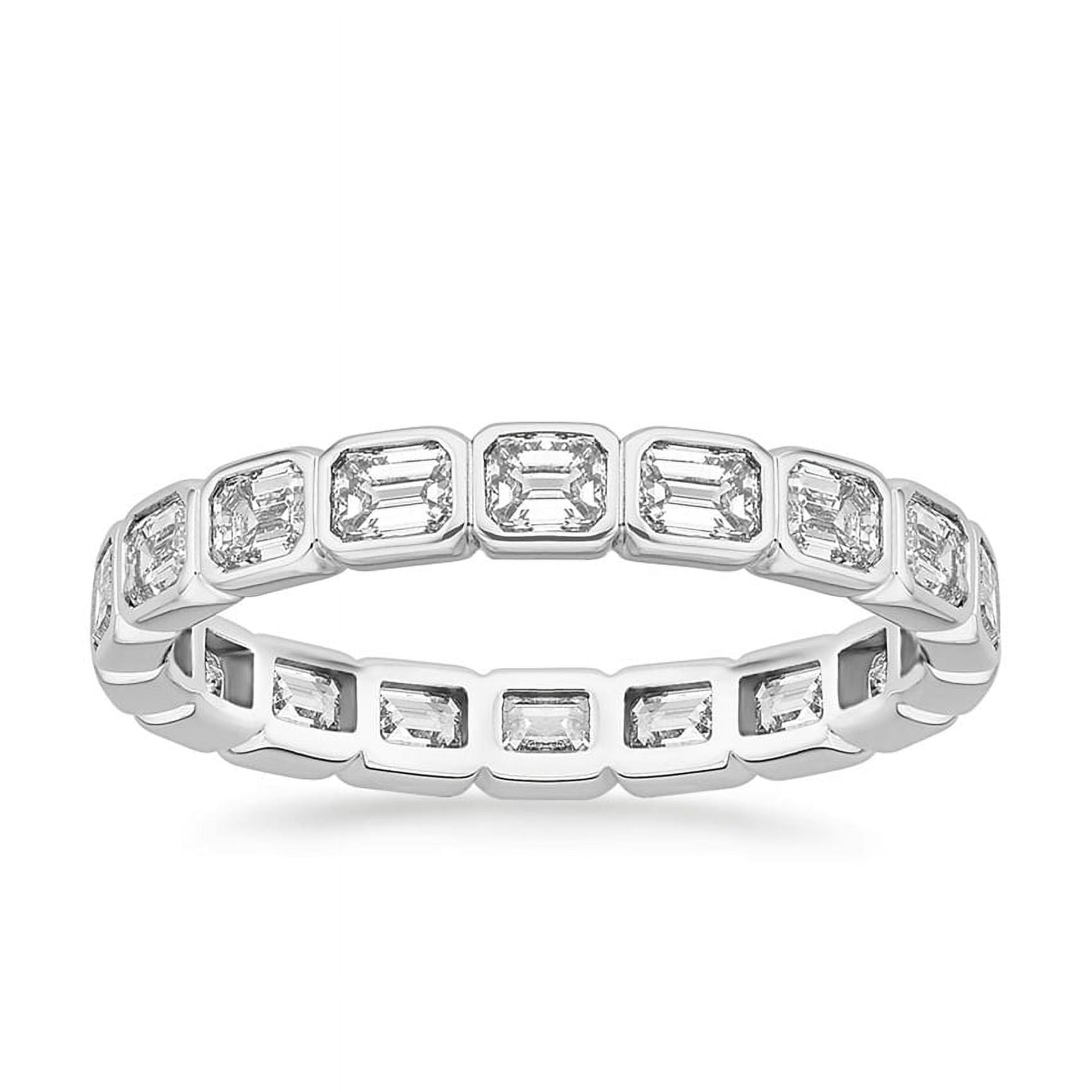 Amor Jewelry Stunning 3.41 Ct Emerald Cut Moissanite Ring - 14K White ...
