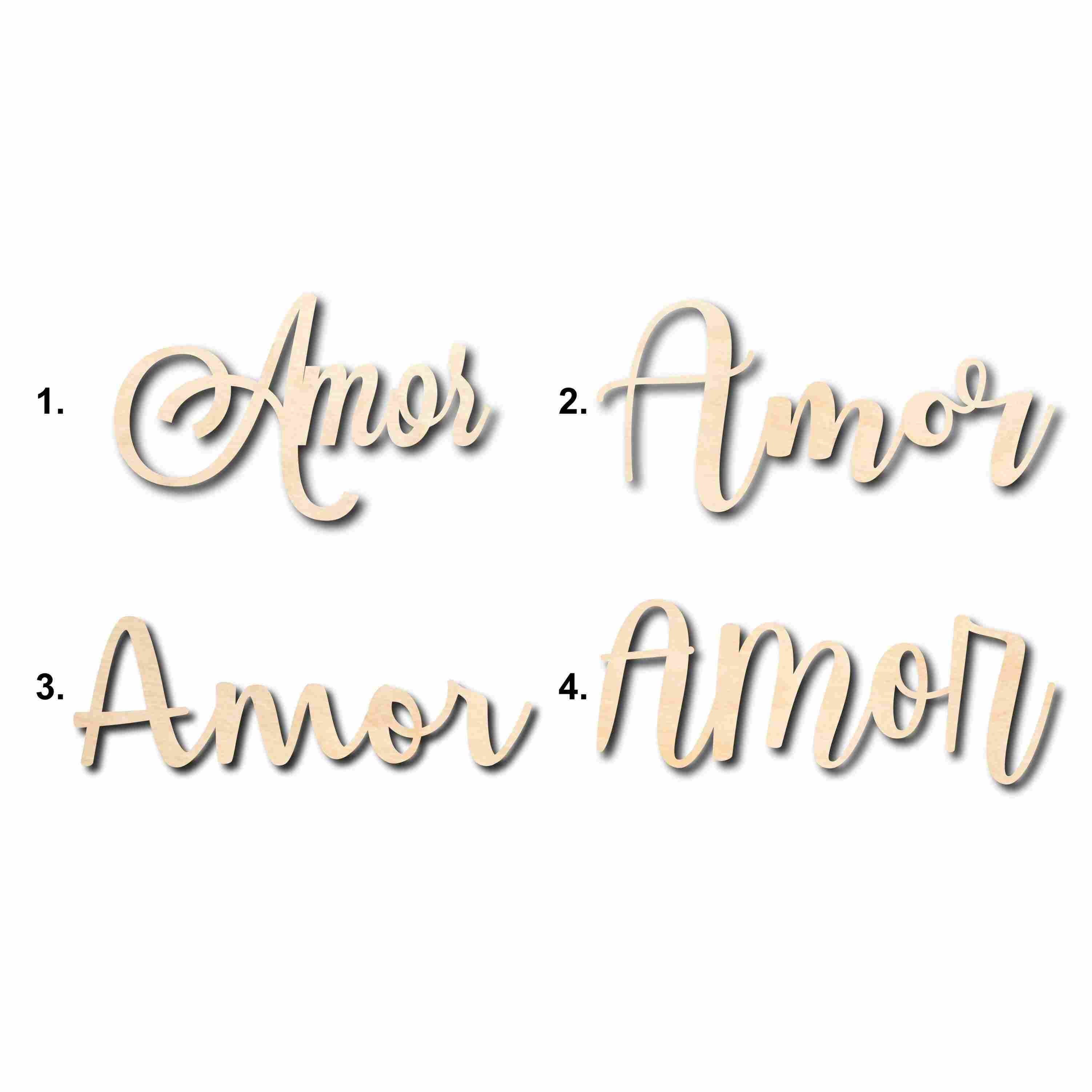 Amor Sign Unfinished Wood Cutout Home Decor DIY Option 3- 18" Wide / 1/ ...