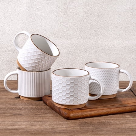 Fitz and Floyd Everyday Whiteware Coupe Mug 4 Piece Set - Walmart.com