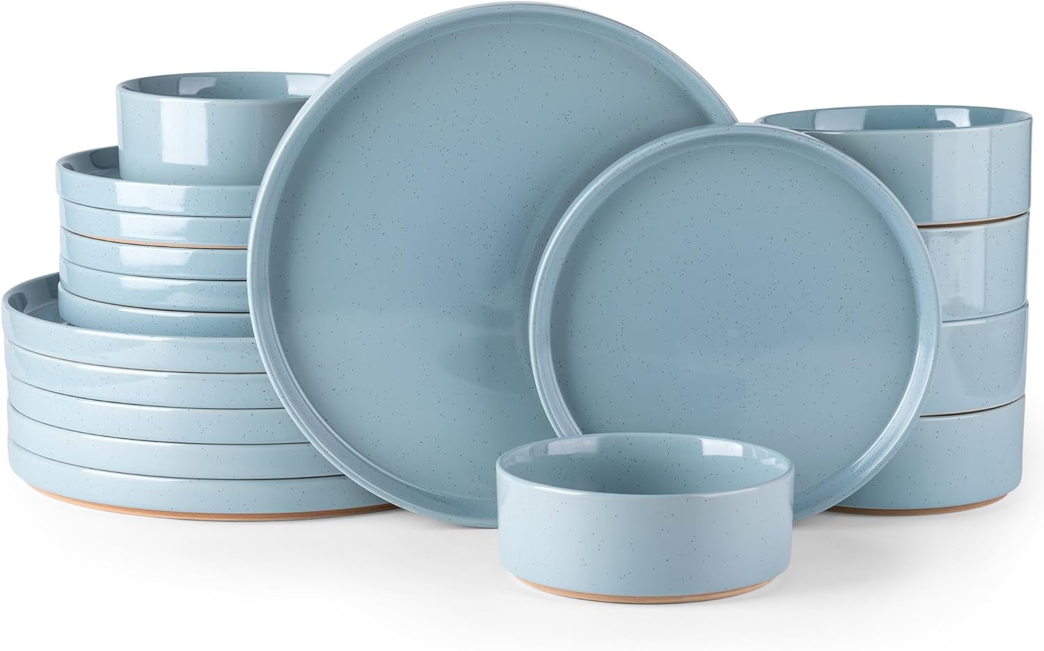 AmorArc Ceramic Dinnerware Set for 6 | Speckled Stoneware Plates and ...