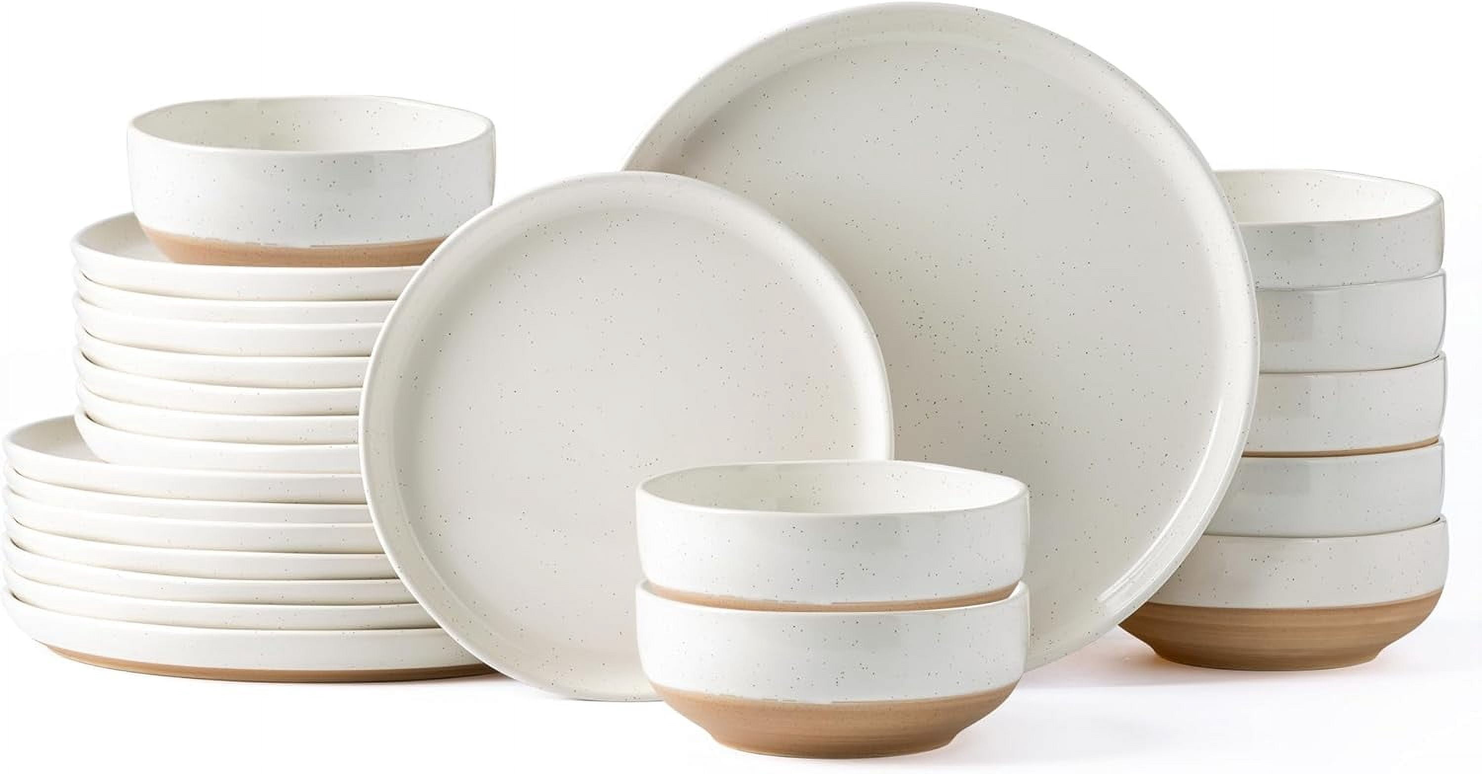 AmorArc Ceramic Dinnerware Sets for 8, 24 Pieces Handpainted Plates and ...