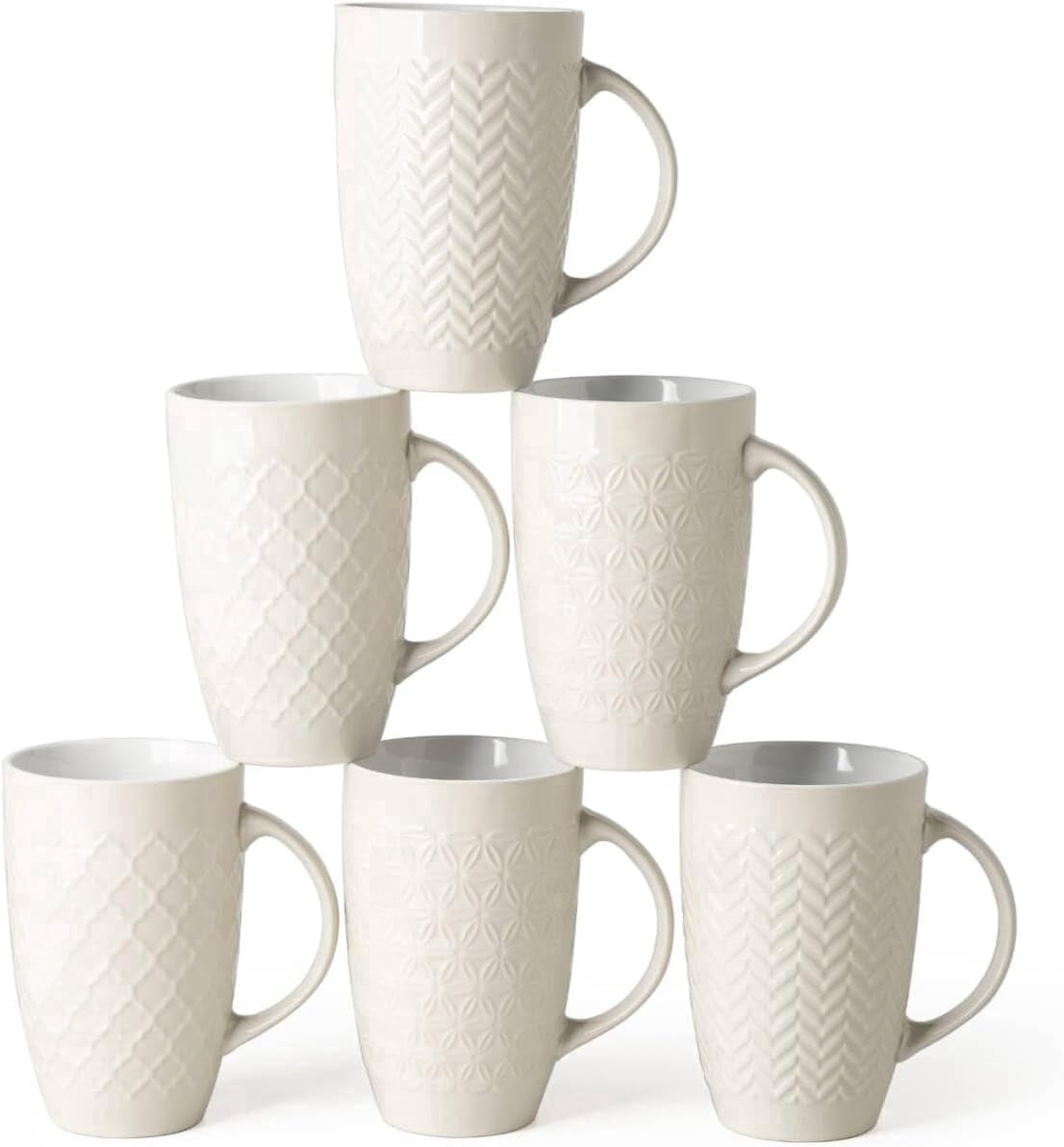 AmorArc Extra Large Coffee Mugs Set of 6, 20oz Ceramic Tall Coffee Mugs ...