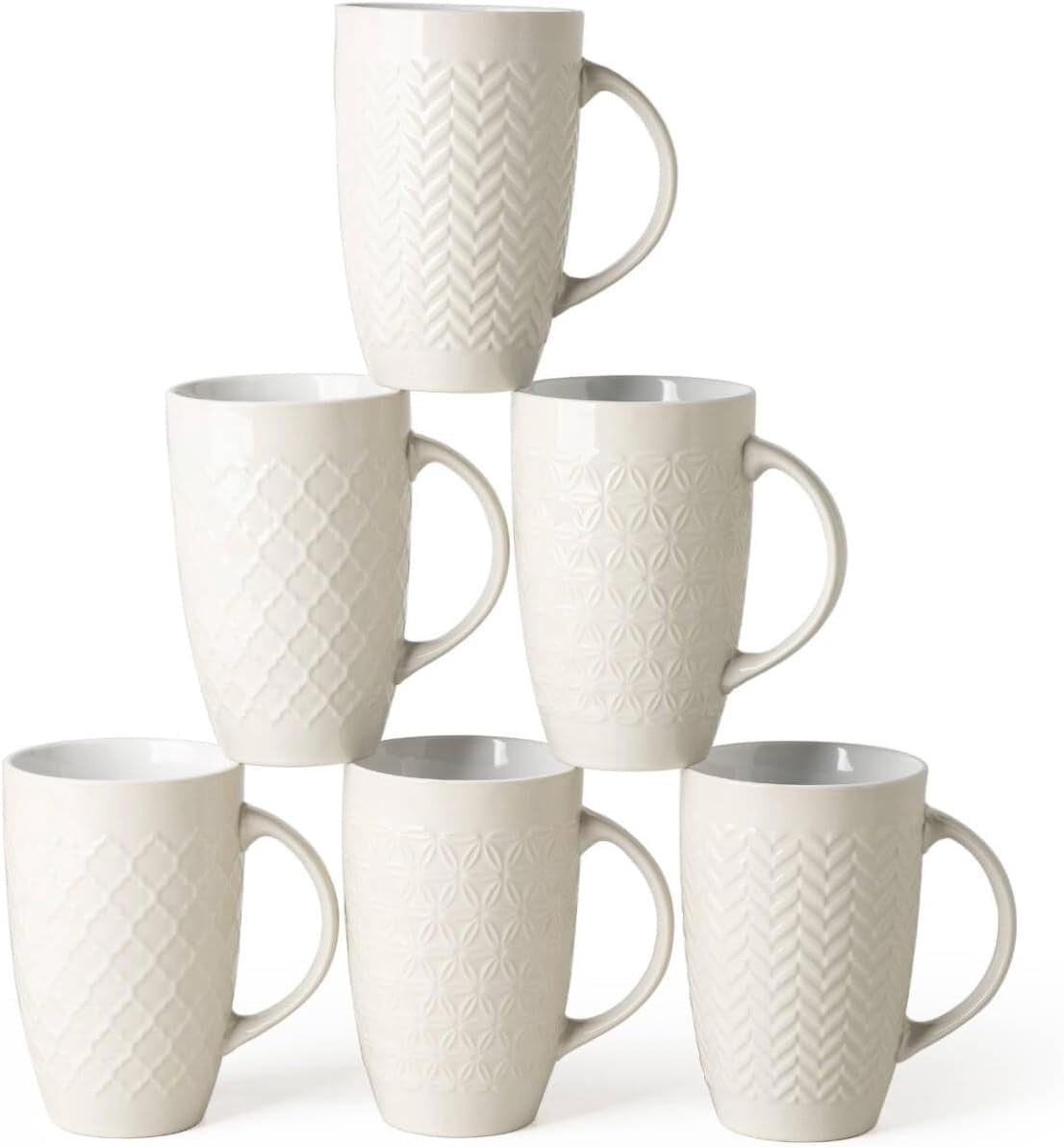 AmorArc Extra Large Coffee Mugs Set of 6, 20oz Ceramic Tall Coffee Mugs ...
