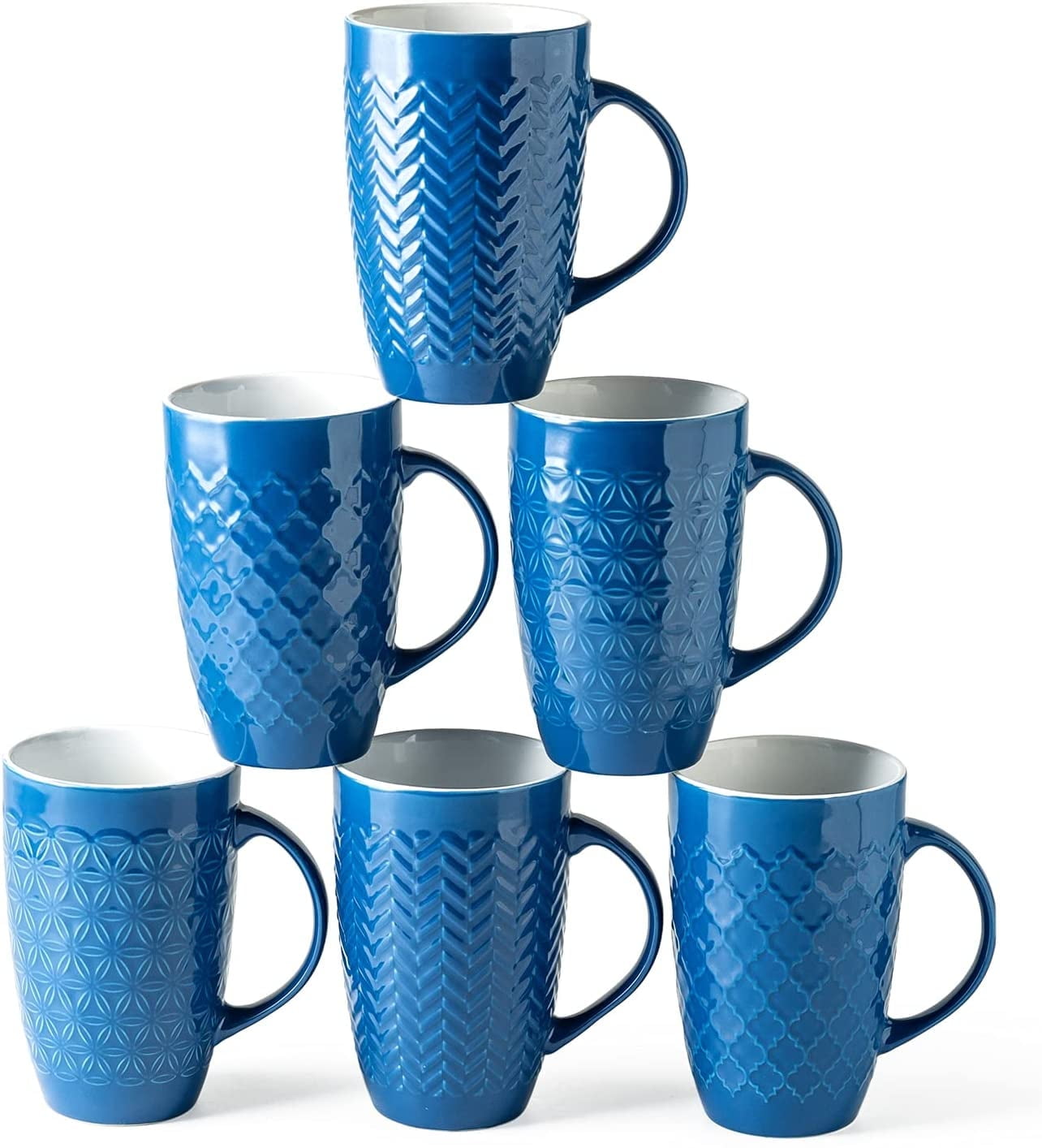 AmorArc Extra Large Coffee Mugs Set of 6, 20oz Ceramic Tall Coffee Mugs ...