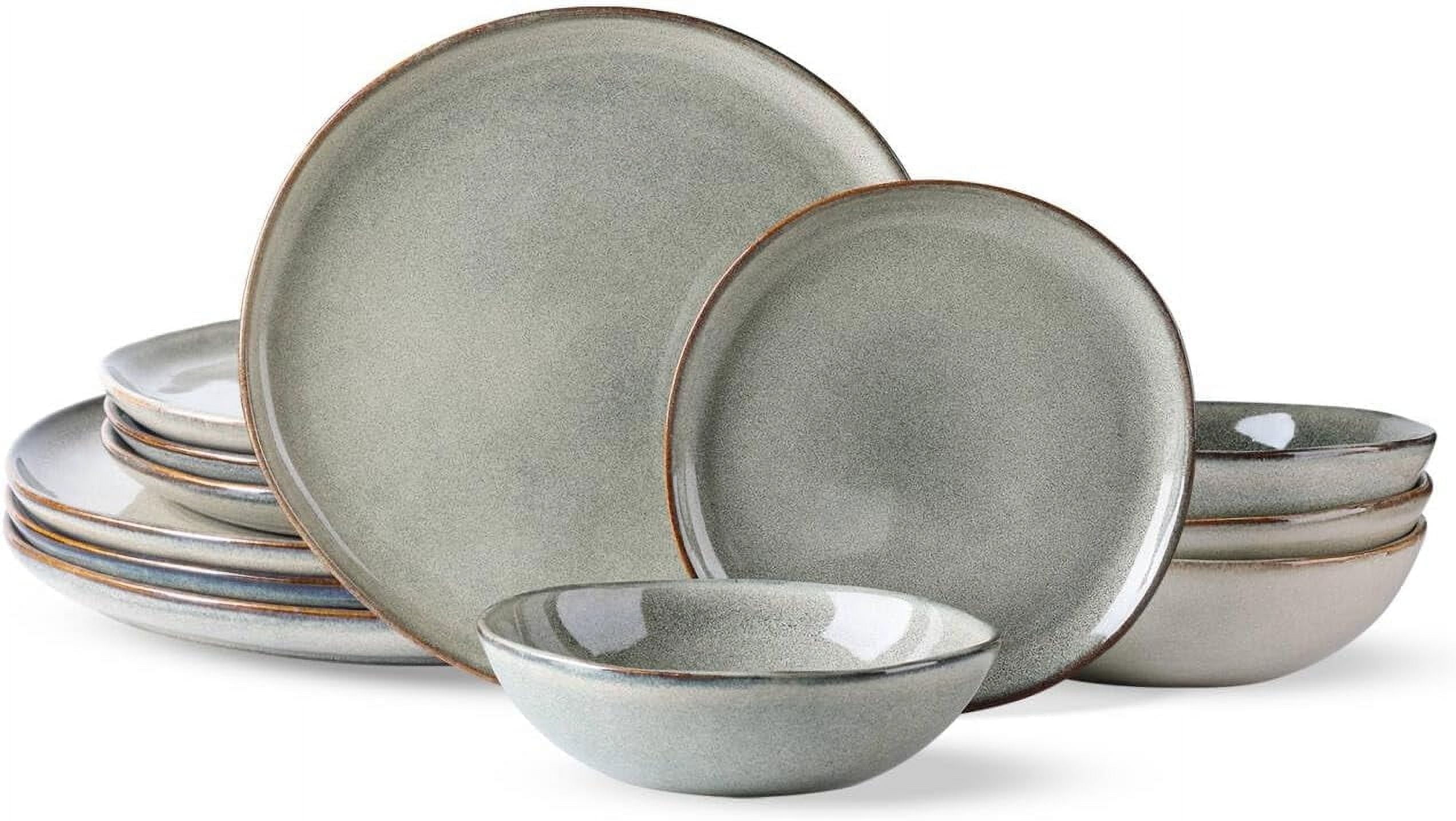 AmorArc Ceramic Dinnerware Sets,Handmade Reactive Glaze Stoneware ...