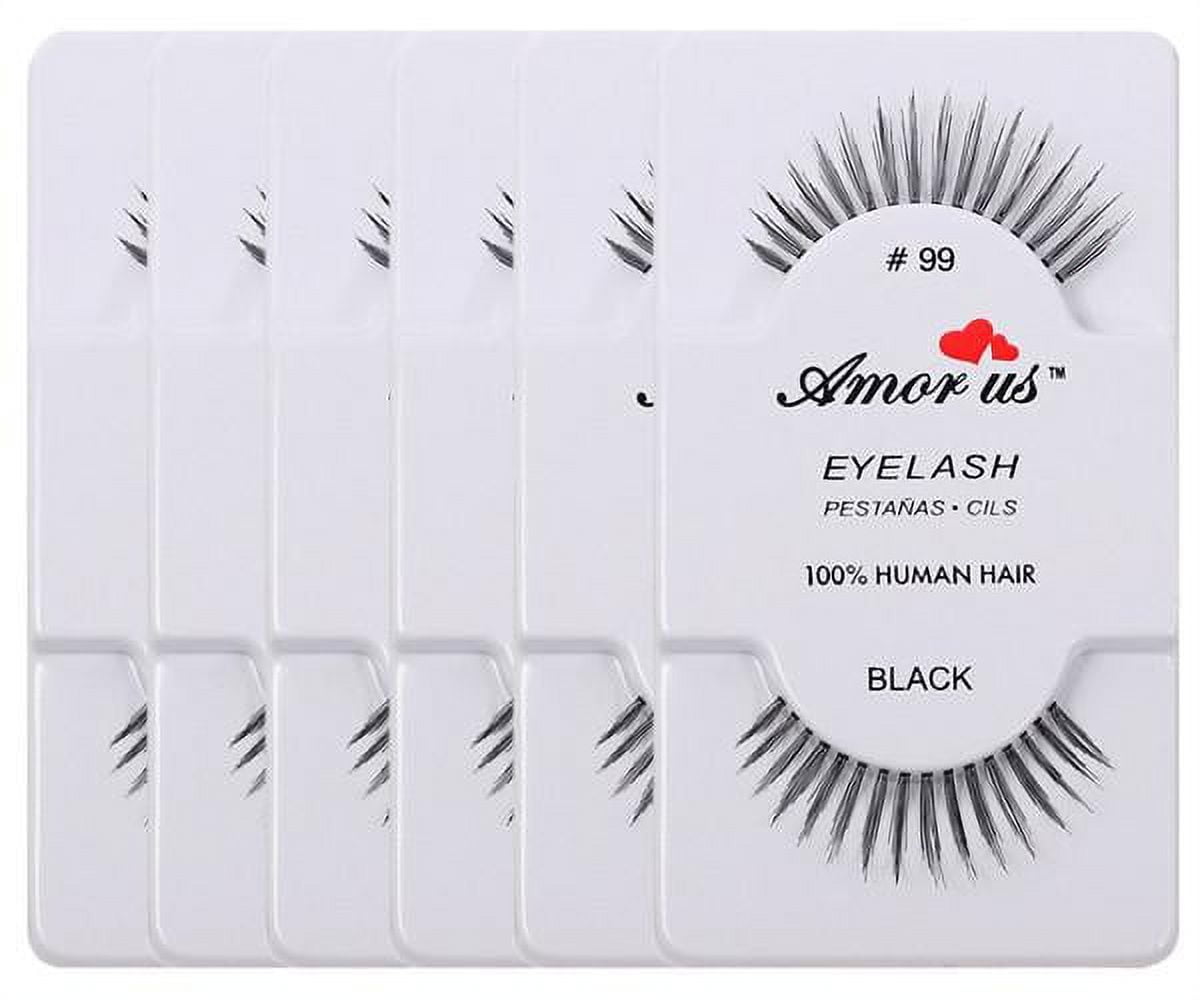 AmorUS 100 % Human Hair False Eyelashes (6 Pairs Multipack) - Walmart.com