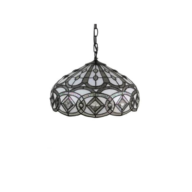Amora Lighting 16 in. Wide Tiffany Style Hanging Lamp, White - Walmart.com
