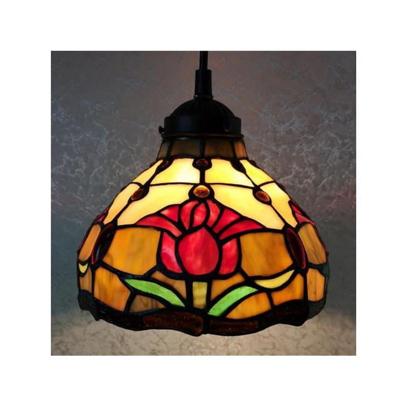 Amora Lighting Tiffany Style Hanging Pendant Lamp 8" Wide Stained Glass ...