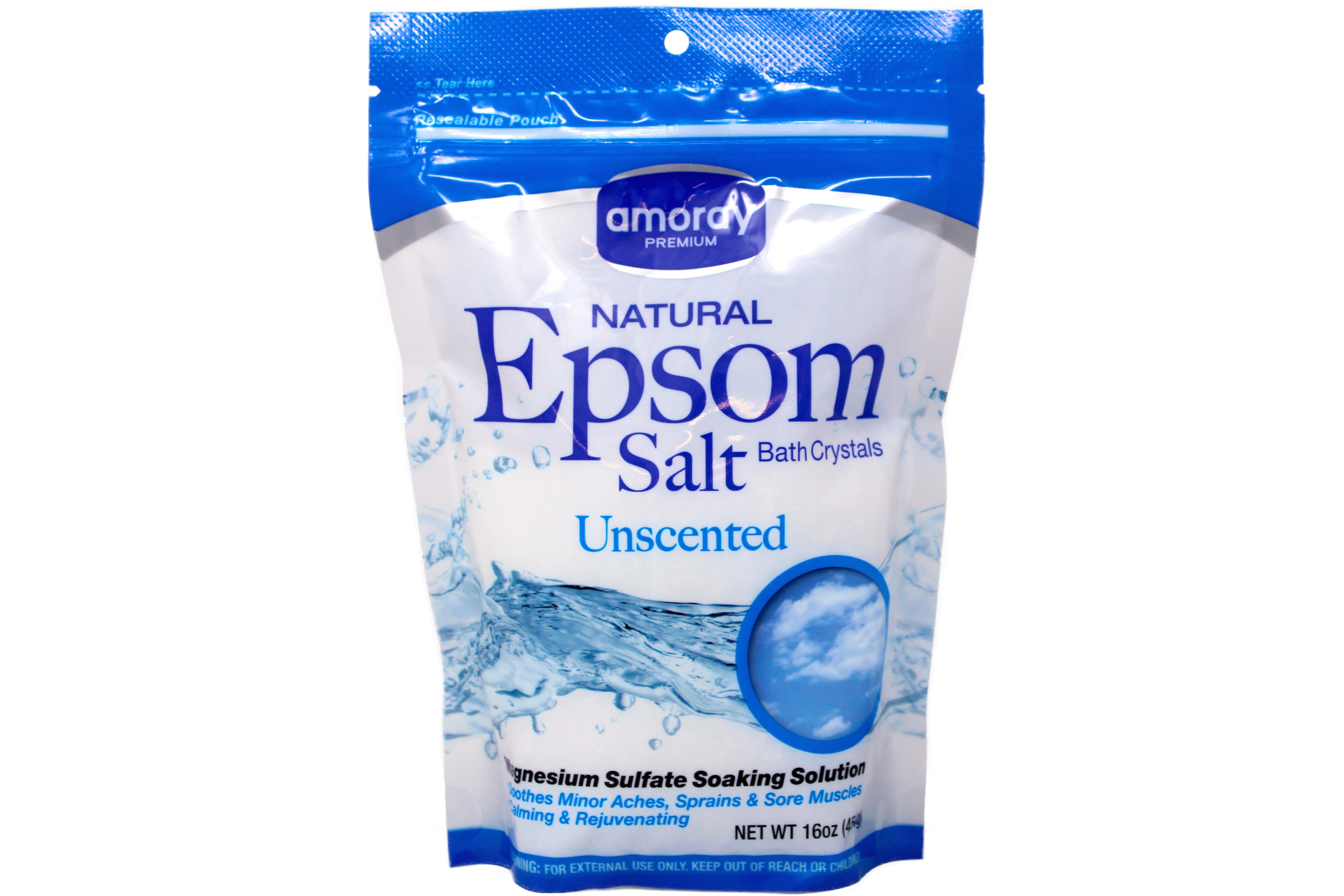 Amoray Premium Epsom Salt Bag Natural Bath Crystals, Magnesium Sulfate Soaking Solution ...