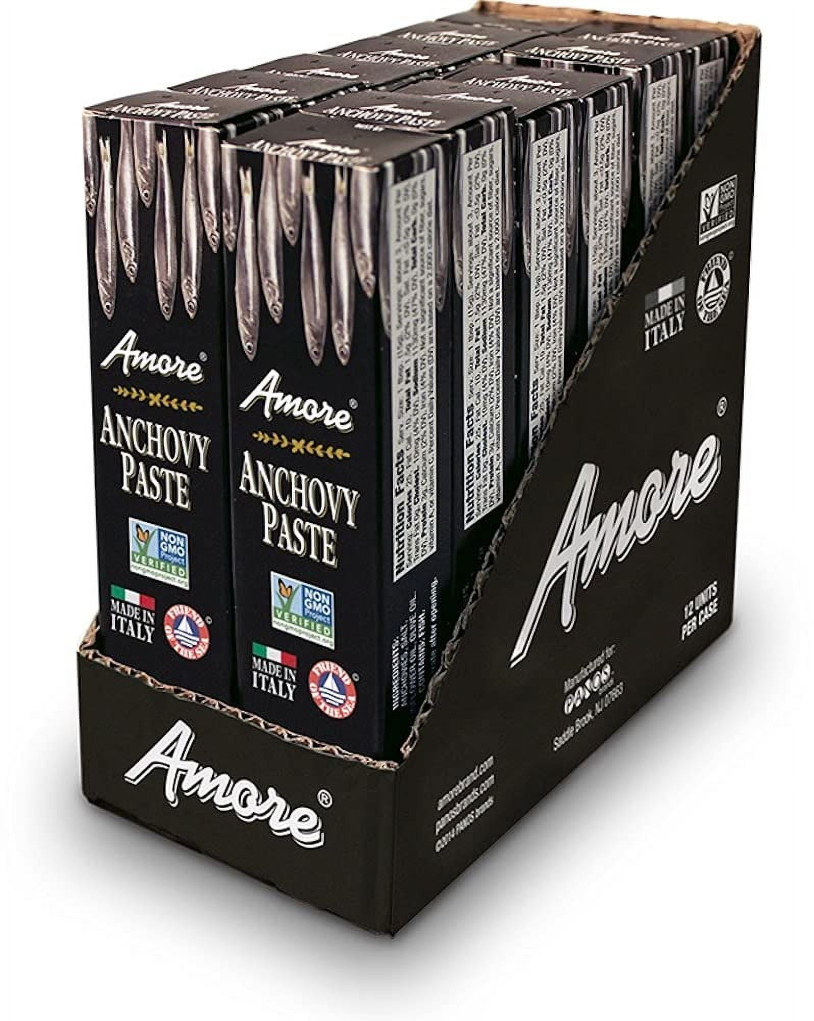Amore Anchovy Paste, Wild-Caught Mediterranean Fish Paste, 1.6 Oz Tube ...