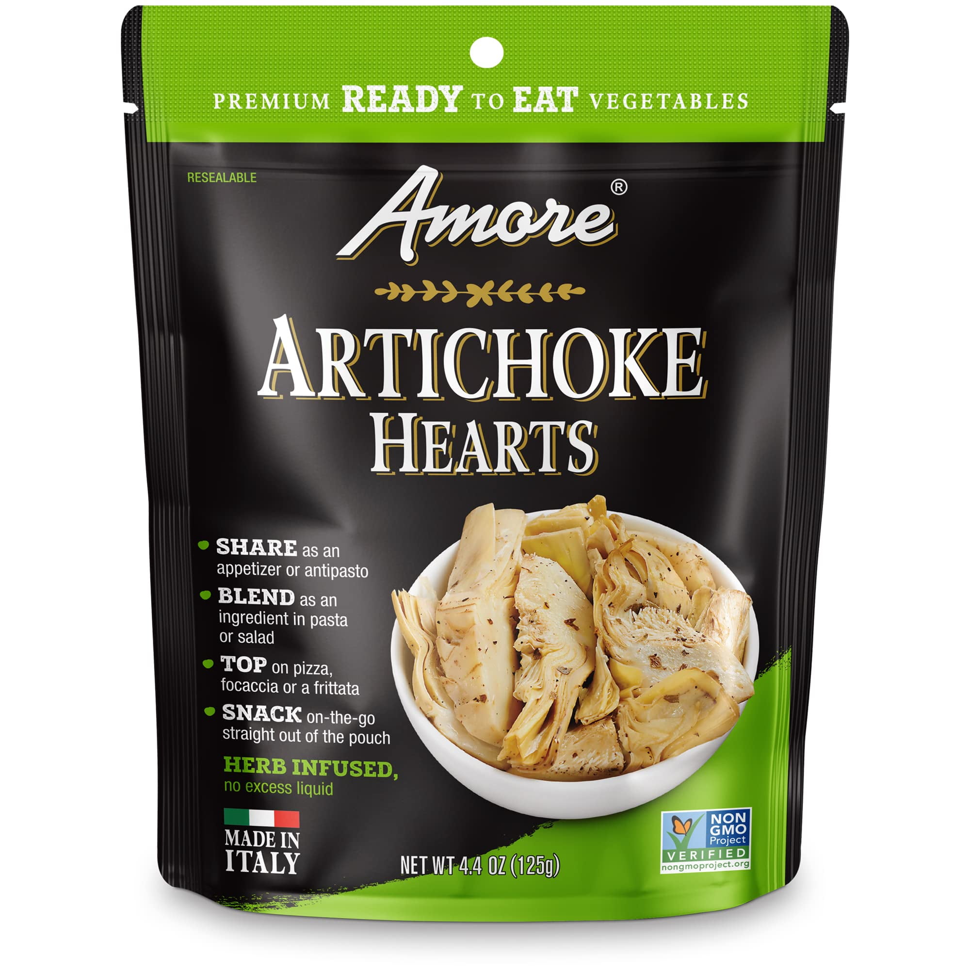 Amore Artichoke Hearts Vegan - Non KKS1 GMO Certified Ready-to-Eat Herb ...