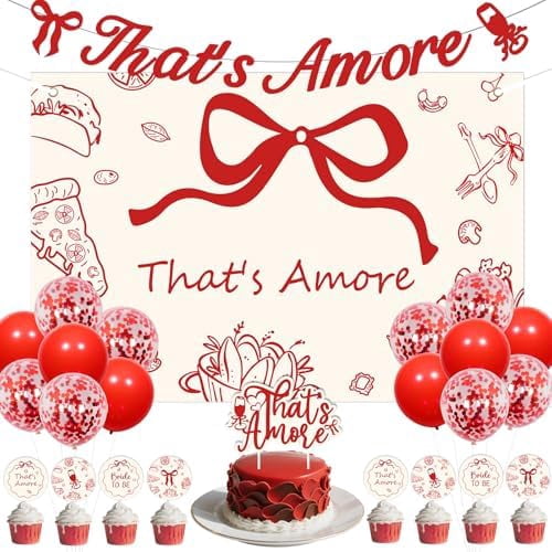 That's Amore Bridal Shower Decorations Italian Red Bow That's Amore ...