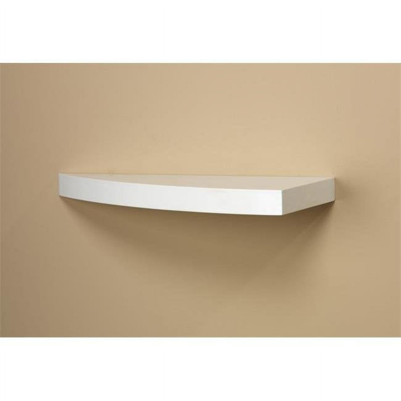 Amore Designs GRD1024WH Wood Shelving Grande White Curved Shelf ...