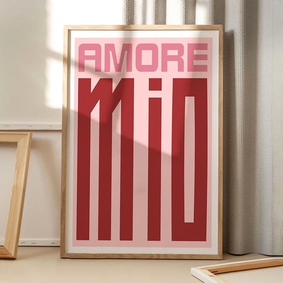 Amore Mio Art Poster Inspired Music Wall Art Typography Decor Retro ...
