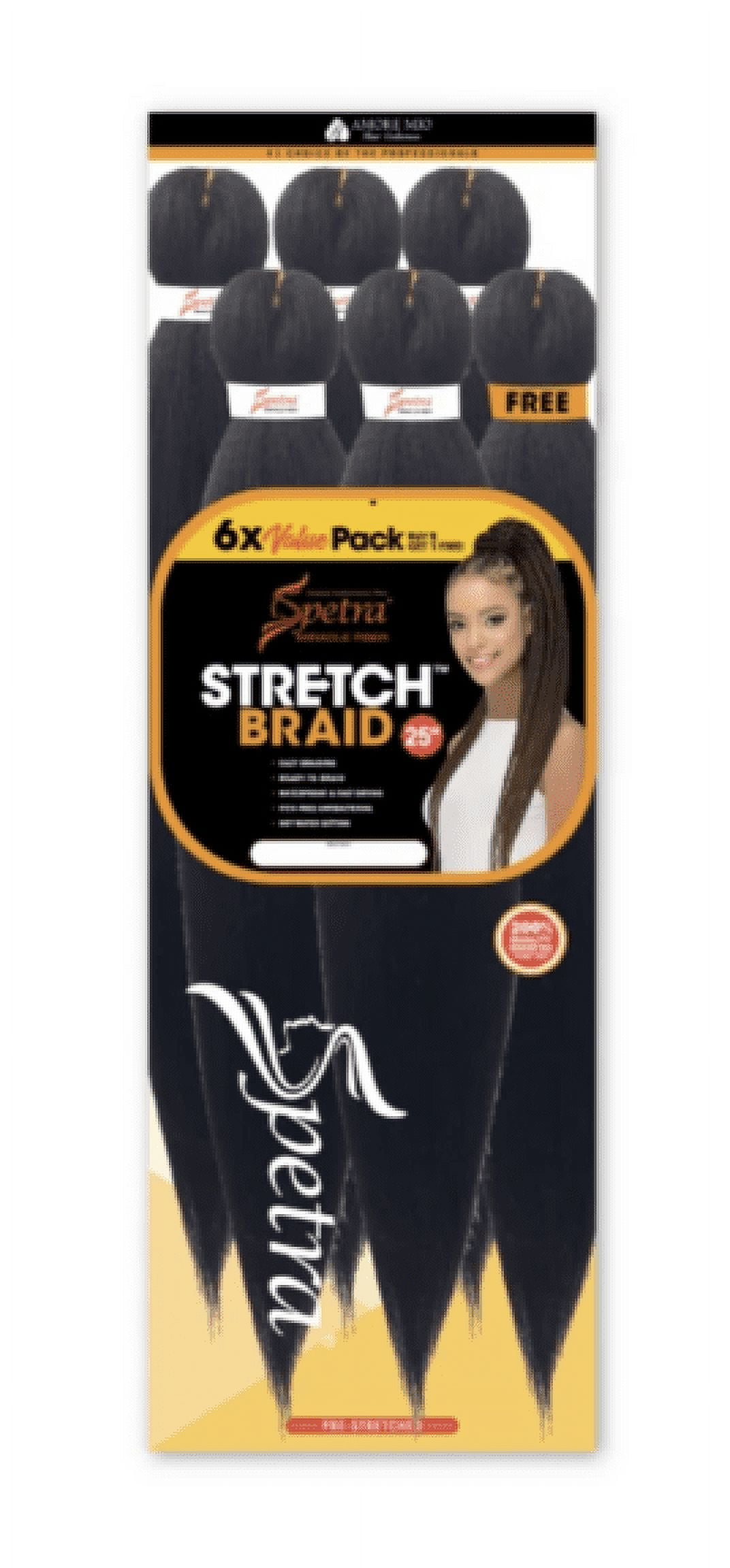 Amore Mio Spetra Stretch Braid 25" Pre Stretched Braiding Hair 6PACK ...
