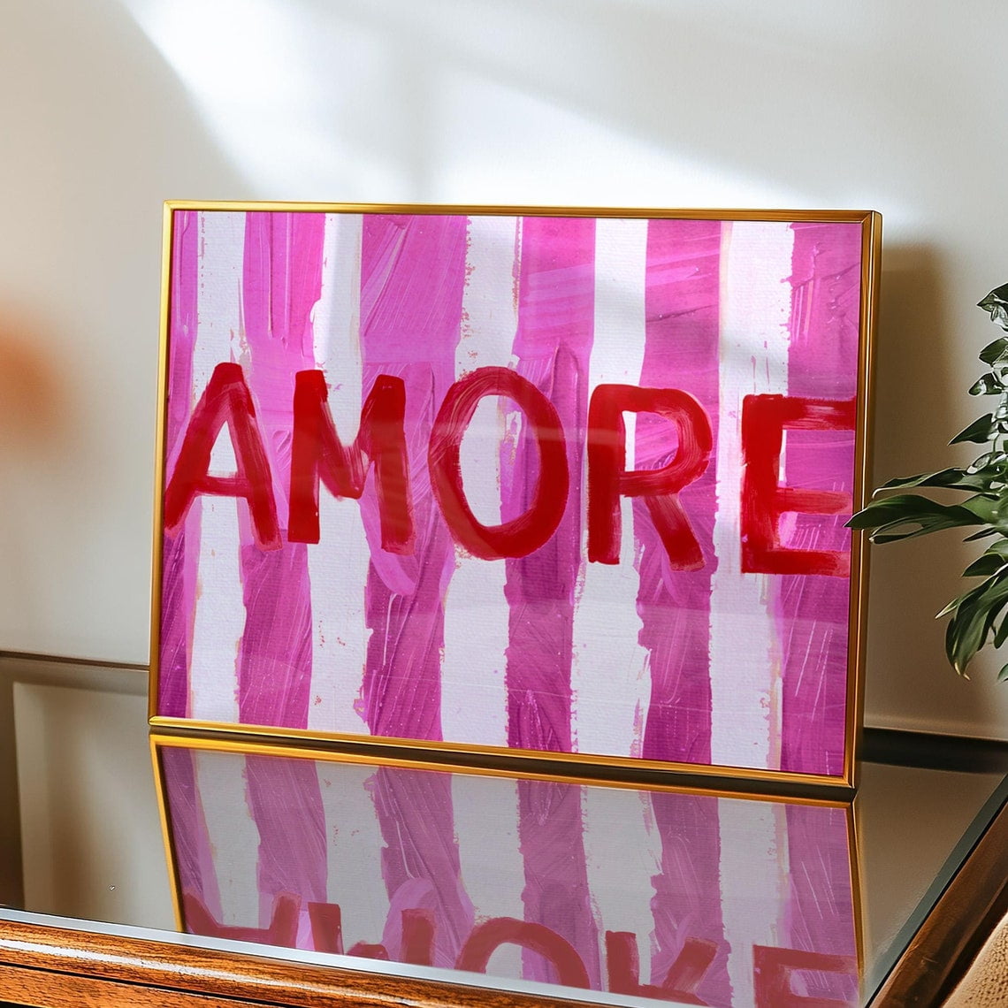 Amore Poster, Typography Poster, Red Wall Art, Bedroom Wall Decor ...