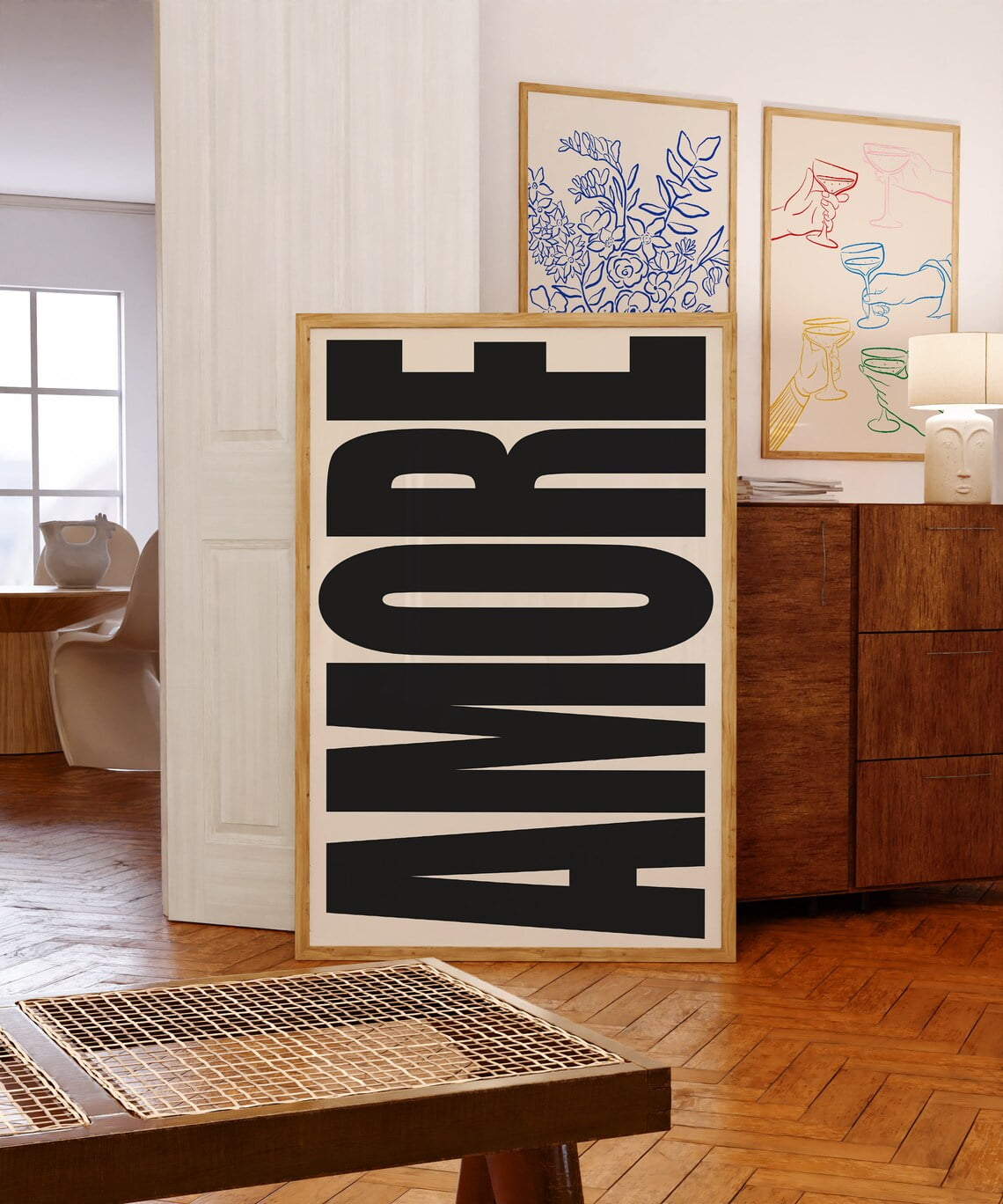 Amore Print, Typography Poster, Trendy Art, Retro Italian Type Poster ...