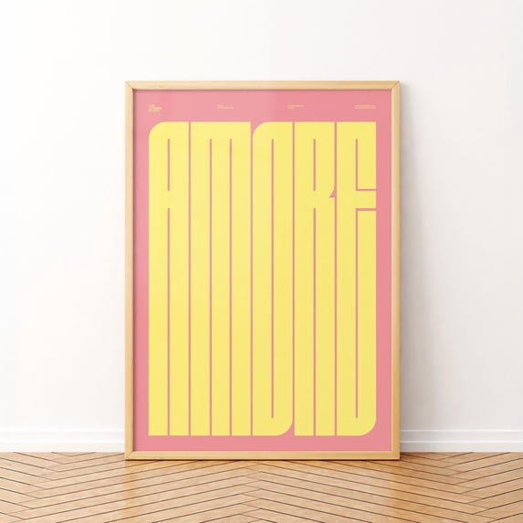 Amore Typography Poster Bold Love Typedesign Wall Poster, Poster Home ...