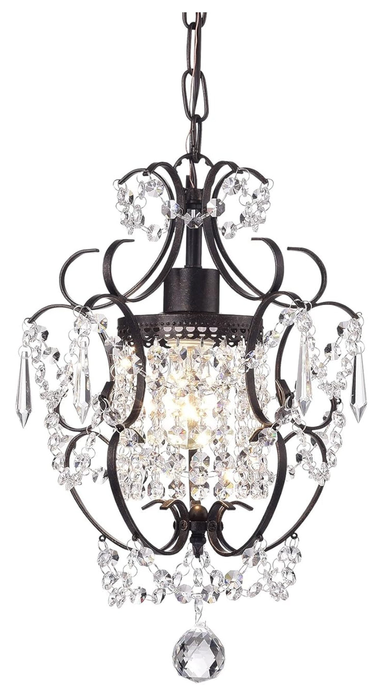 Amorette Mini Chandelier Crystal, 1 Light Modern Glam Ceiling Light ...
