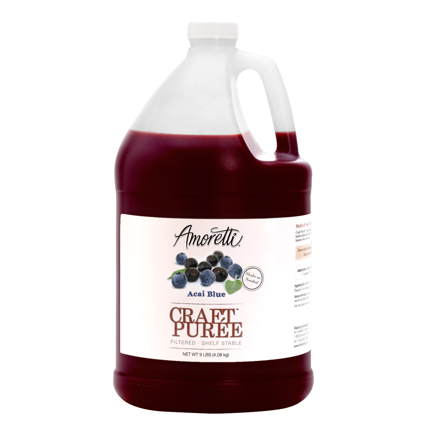Amoretti - Acai Blue Craft Puree® 9 lbs - Perfect for Brewing ...