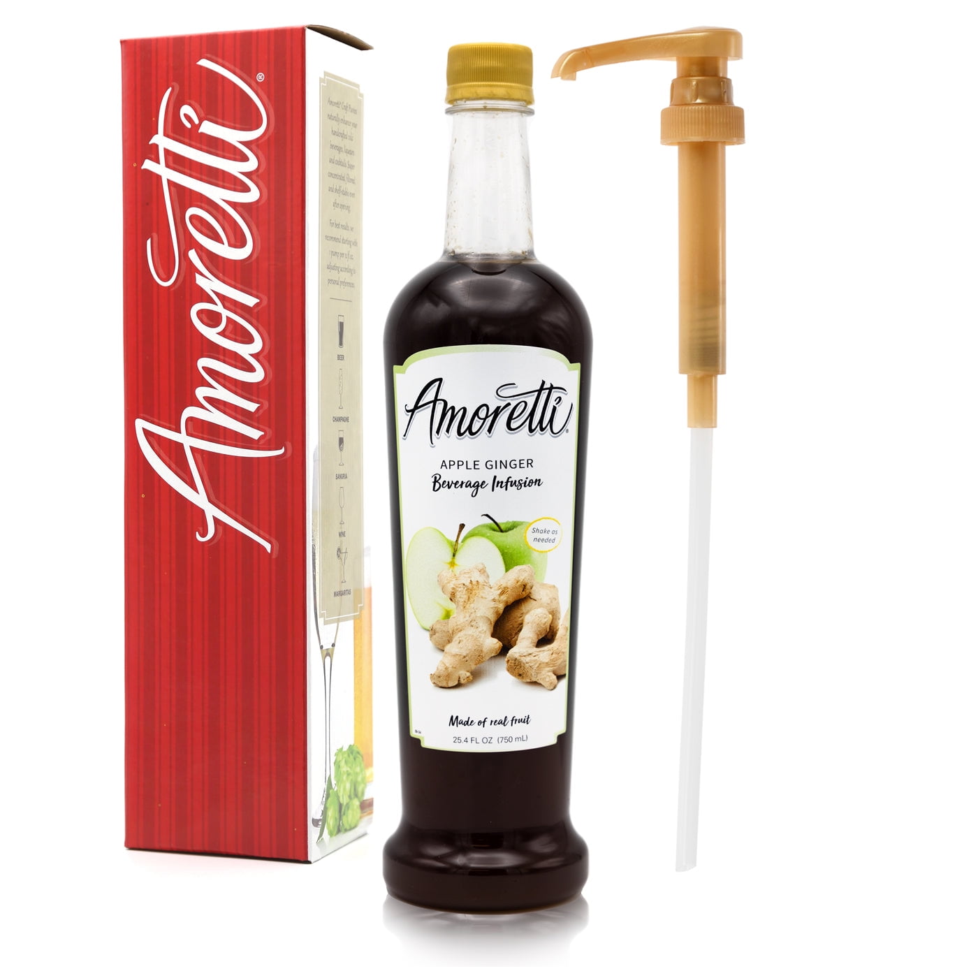 Amoretti - Apple Ginger Beverage Infusion, 94 Servings Per Bottle (750 ...