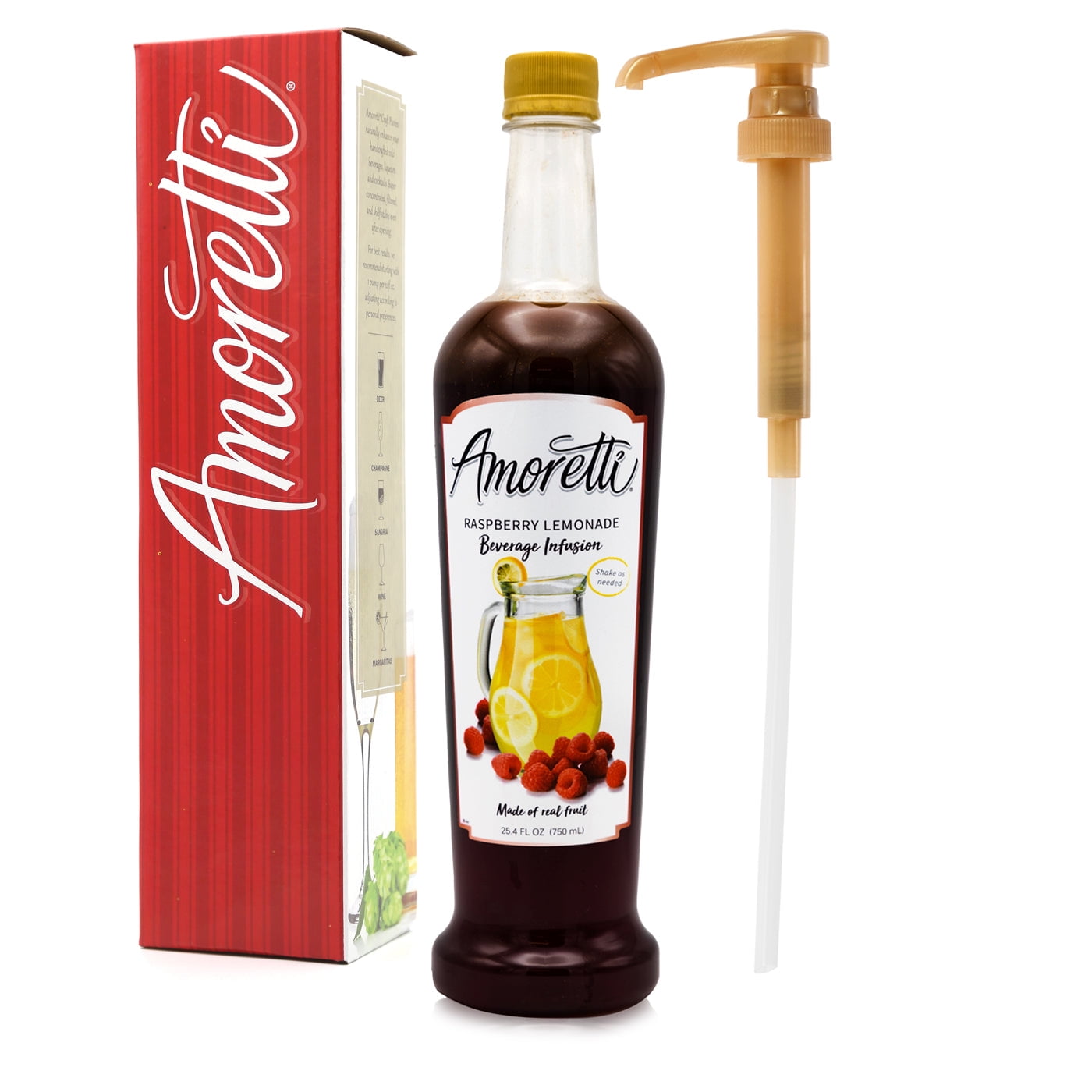 Amoretti - Raspberry Lemonade Beverage Infusion, 94 Servings Per Bottle ...