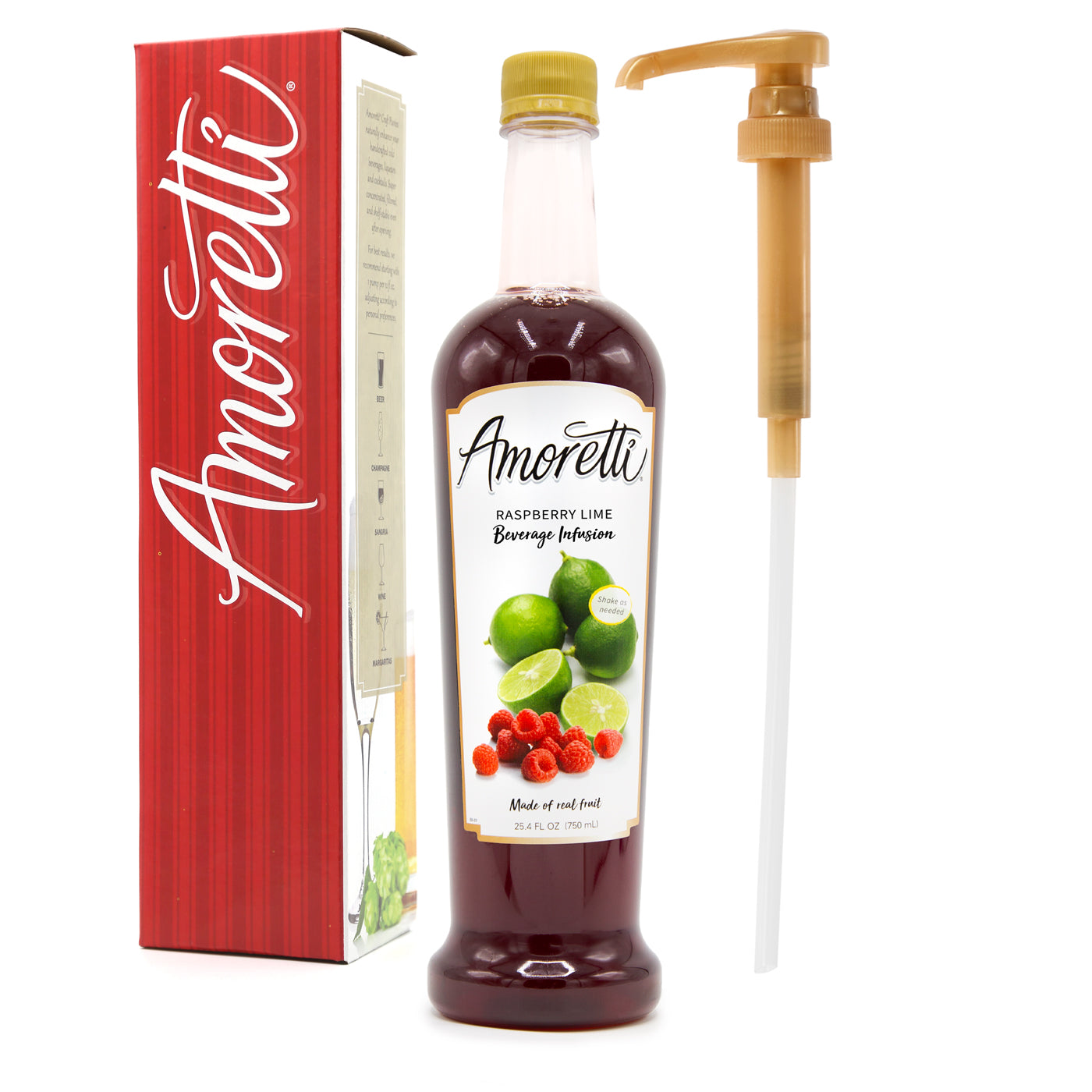 Amoretti - Raspberry Lime Beverage Infusion, 94 Servings Per Bottle ...
