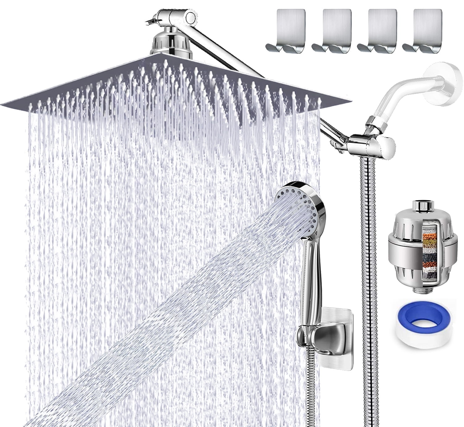 "Amorix 12"" High Pressure Rain Shower Head with Handheld Spray Combo ...