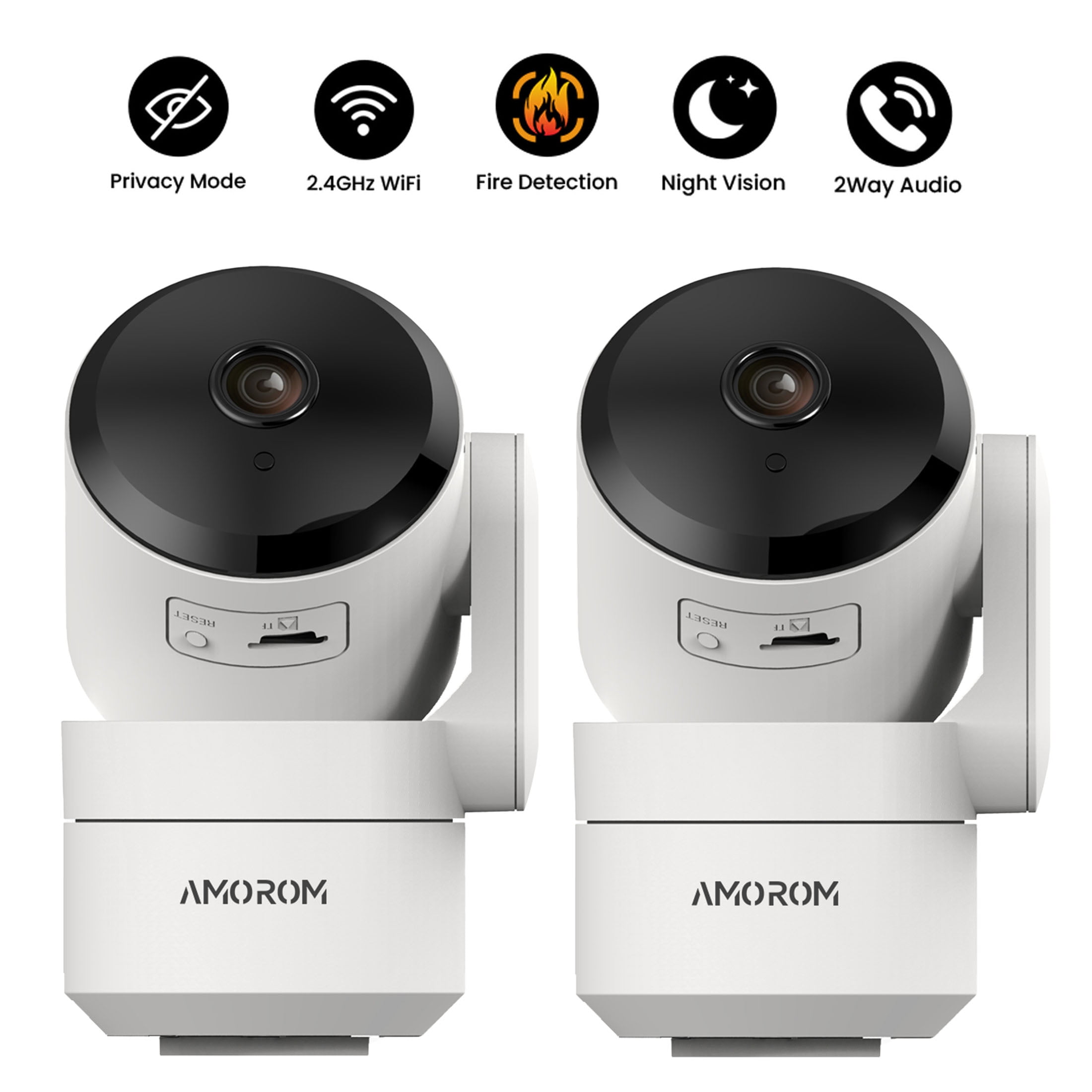Amorom Indoor Camera for Home Security 360° HD WiFi Baby Monitor with ...