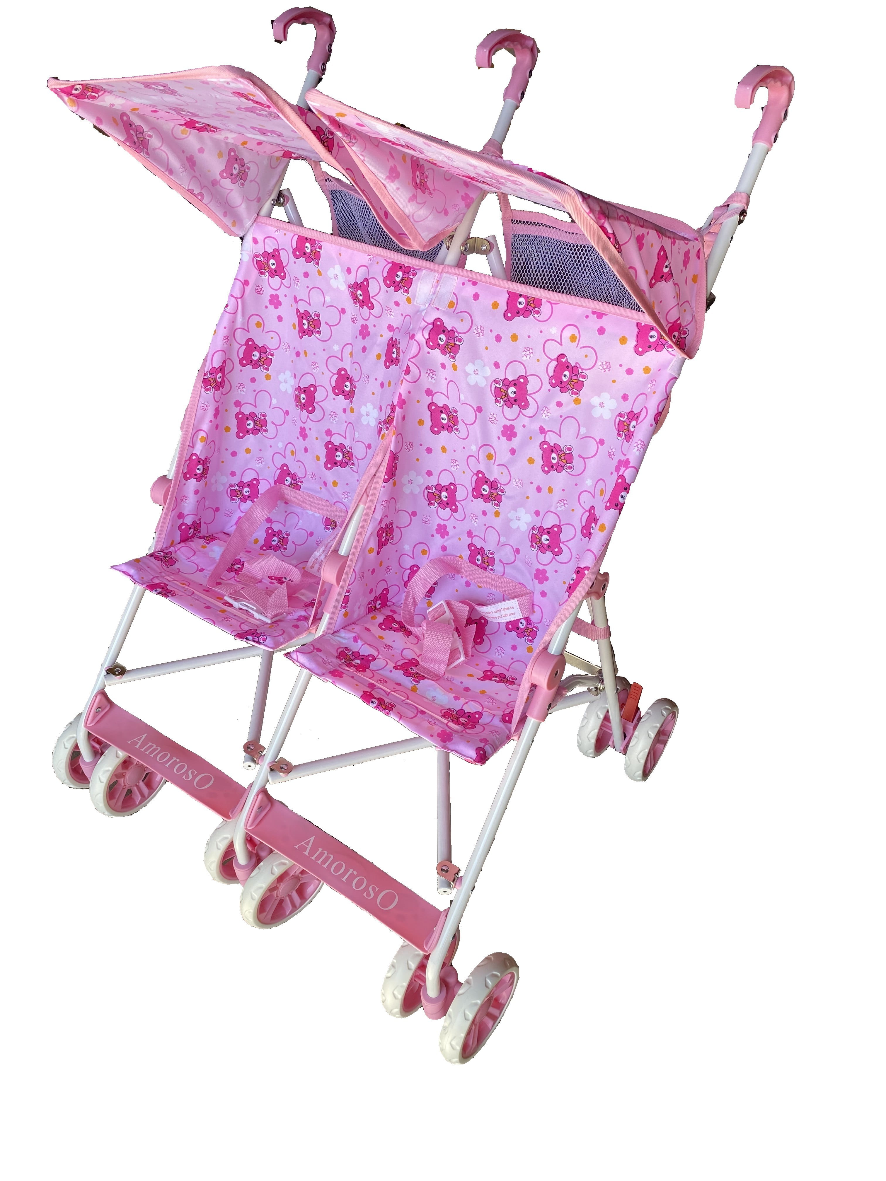 Amoroso Twin Umbrella Baby Stroller with Two Bags, Pink - Walmart.com