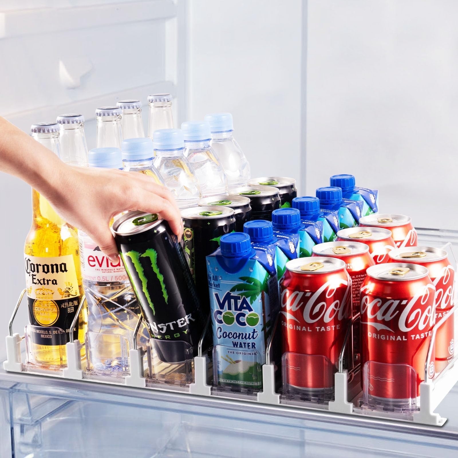 Amorvolat Drink Organizer for Fridge, Soda Can Dispenser for ...