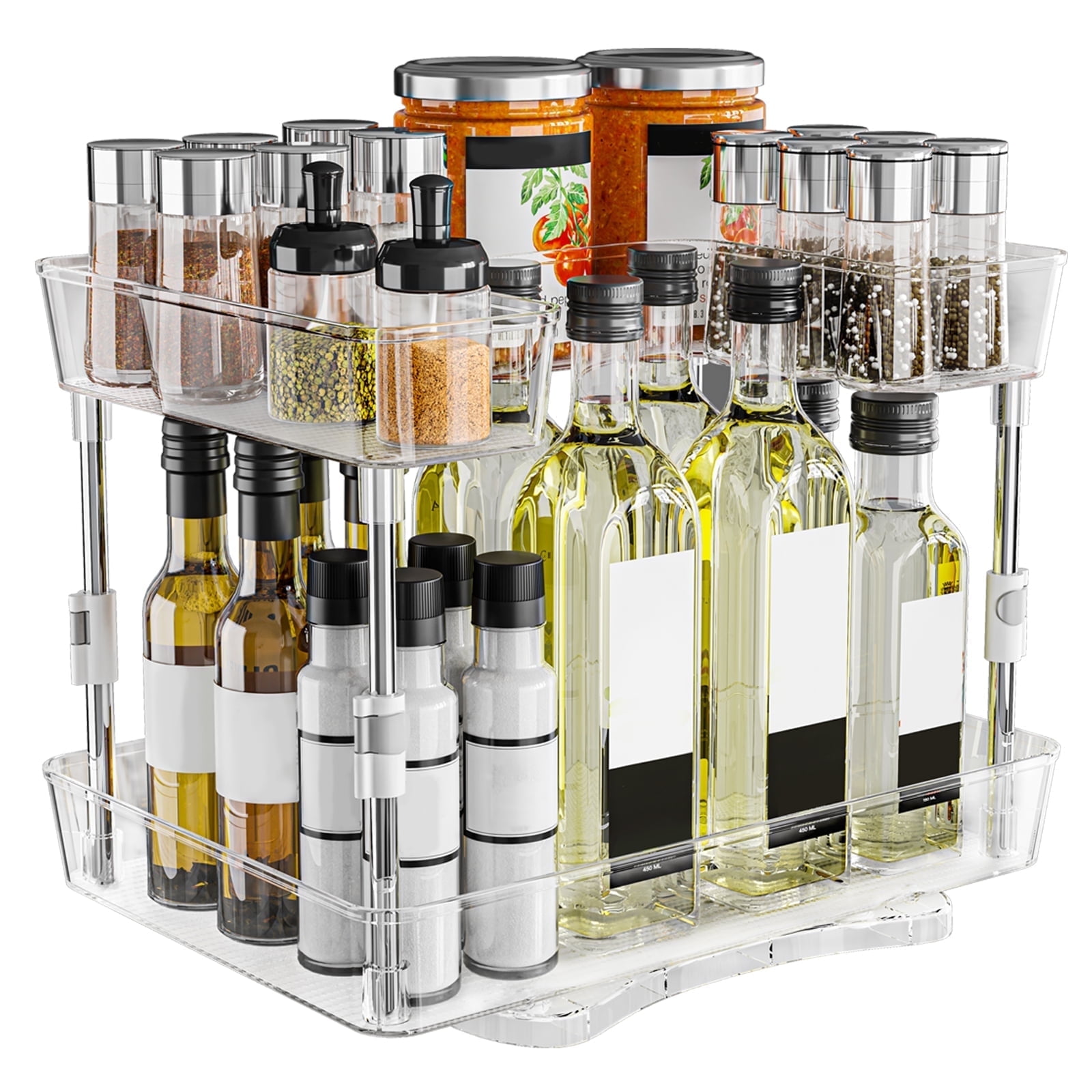 Amorvolat Adjustable Tier Lazy Susan Turntable Organizer - 360 ...