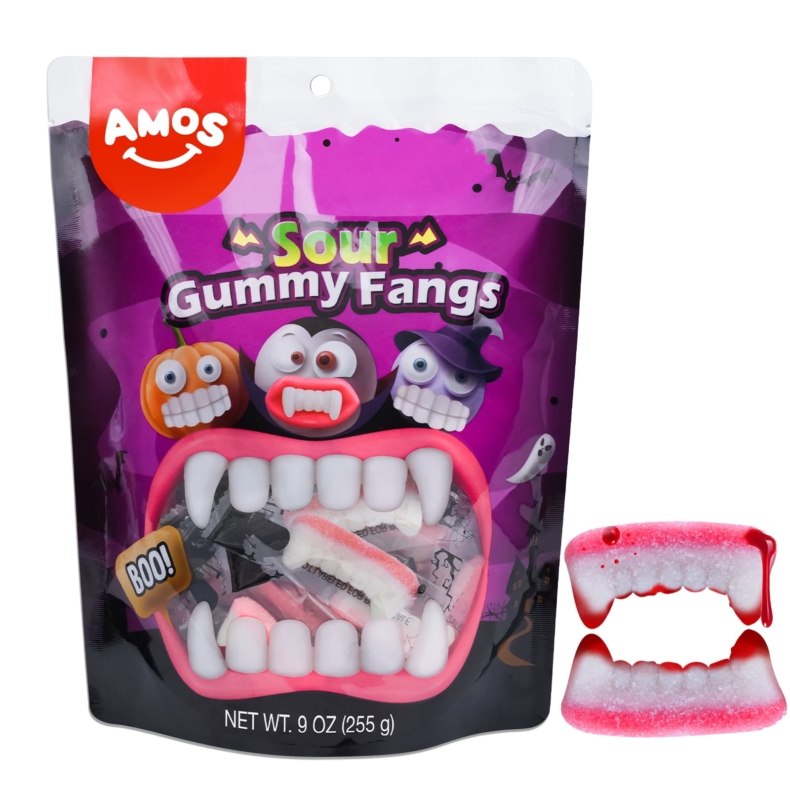 AMOS 4D Gummy Fangs Halloween Candy, Gummy Teeth Candy Individually ...