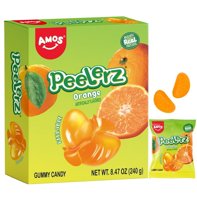 Amos Peelerz Peelable Gummies Orange, Bulk Candy Individually Wrapped ...
