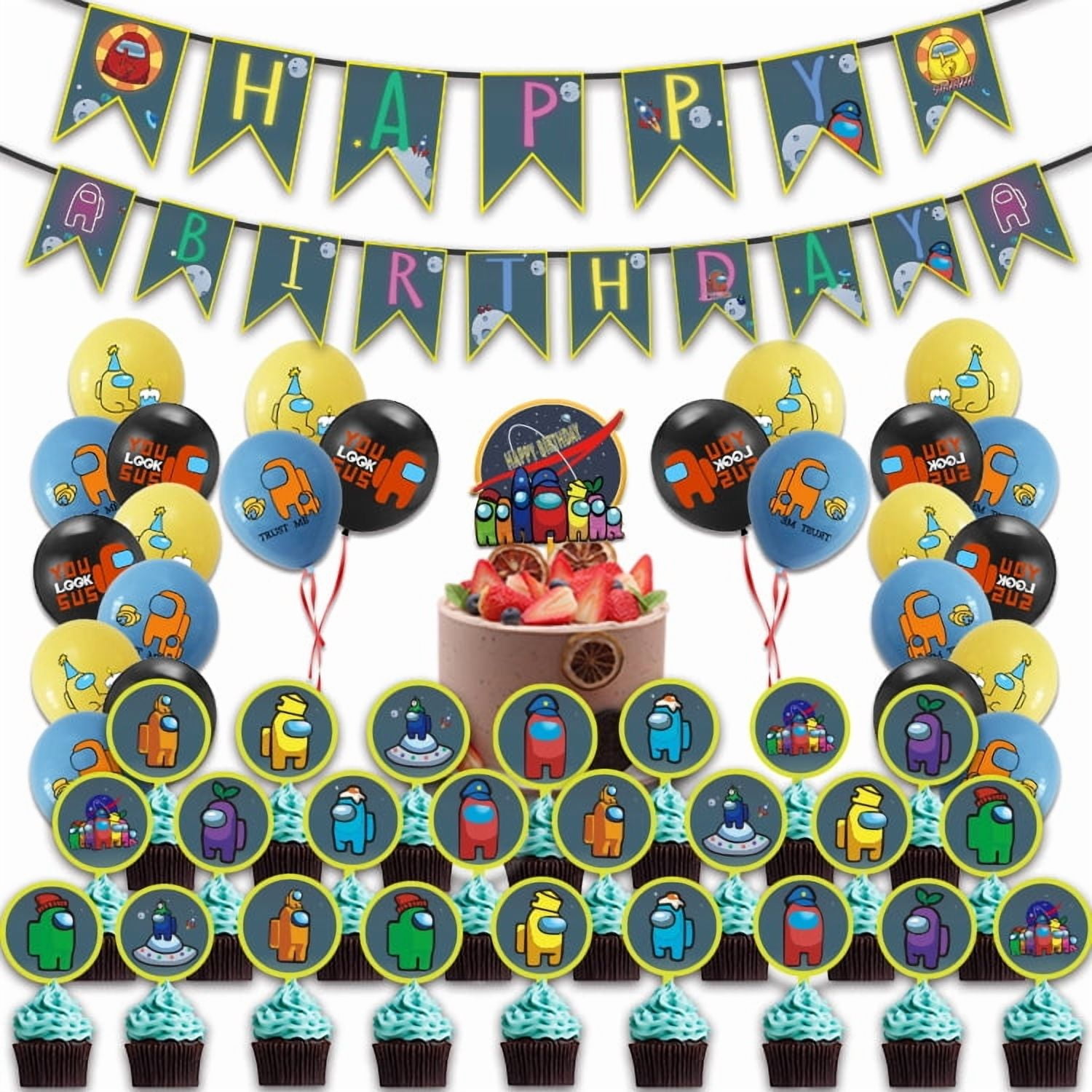 Amos × ng u × s Space Werewolf Themed Party Balloon Flag Set, Birthday ...