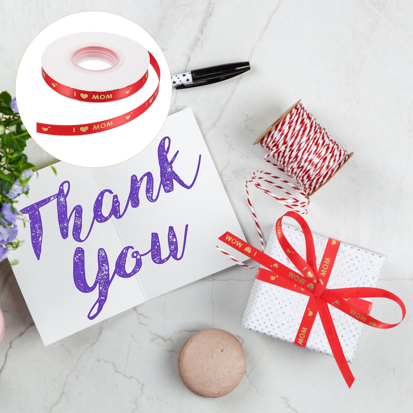 Amosfun 1 Roll of present Wrap Supplies in Red for Sewing Supplies for ...