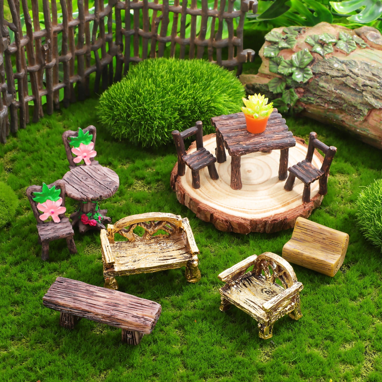 Amosfun Resin Miniature Figurines Micro Landscape Accessories Assorted ...