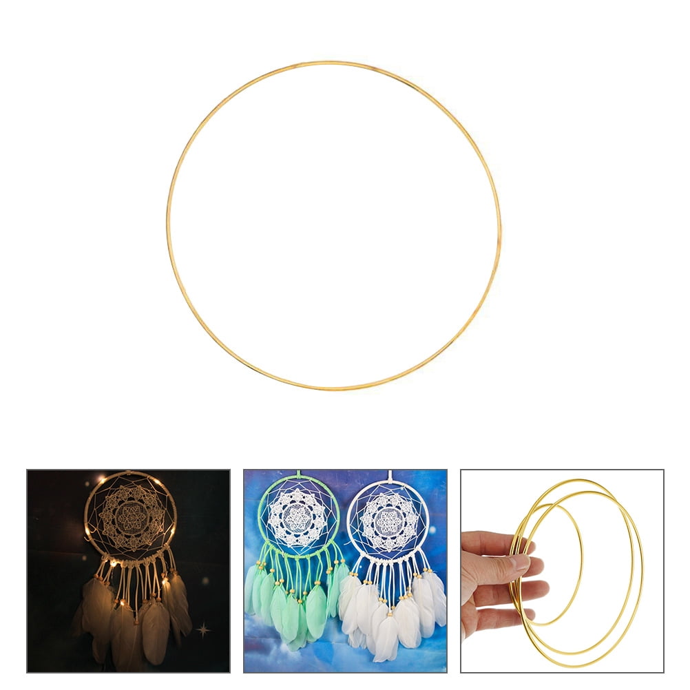 Amosfun 10Pcs Golden Metal Craft Hoops for Dreamcatcher Decoration DIY ...