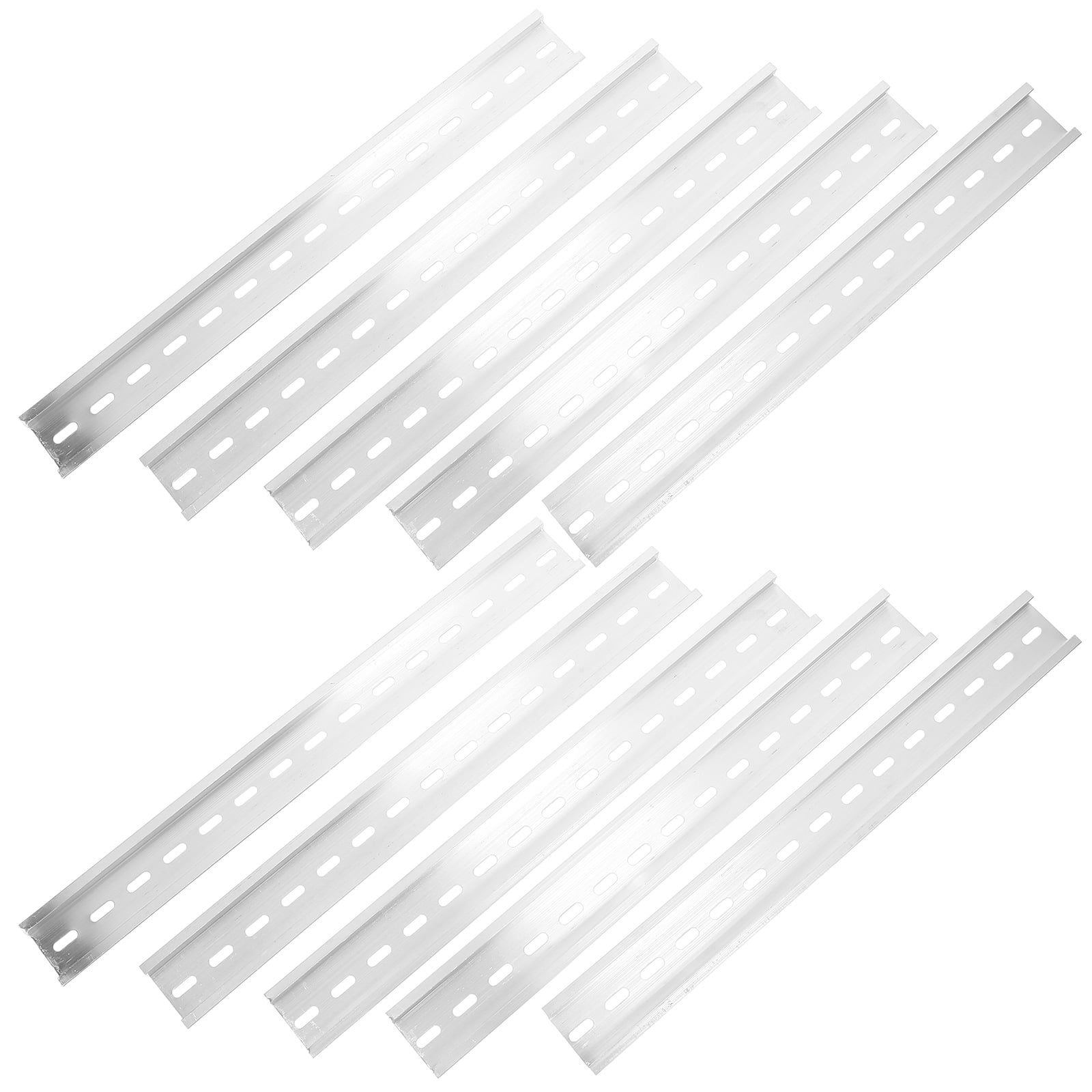 Amosfun 10Pcs Aluminum Din Rail Slotted Mount for Electrical Panel ...
