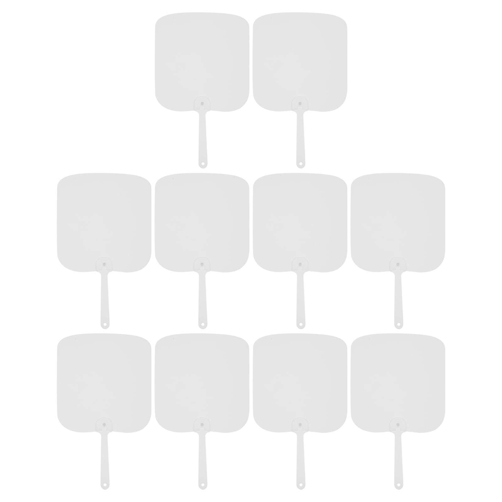 Amosfun 10pcs Wedding Sublimation Blanks Paddle Fan White DIY Blank ...