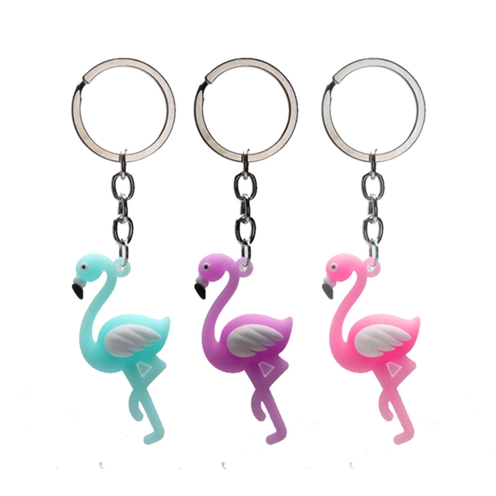 Amosfun 12Pcs Flamingo Keychain Ornament Made from for Decoration ...