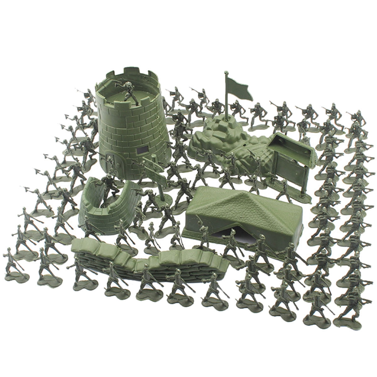 Amosfun Plastic Military Model Kids Toy Red 200pcs Set for Imaginative ...